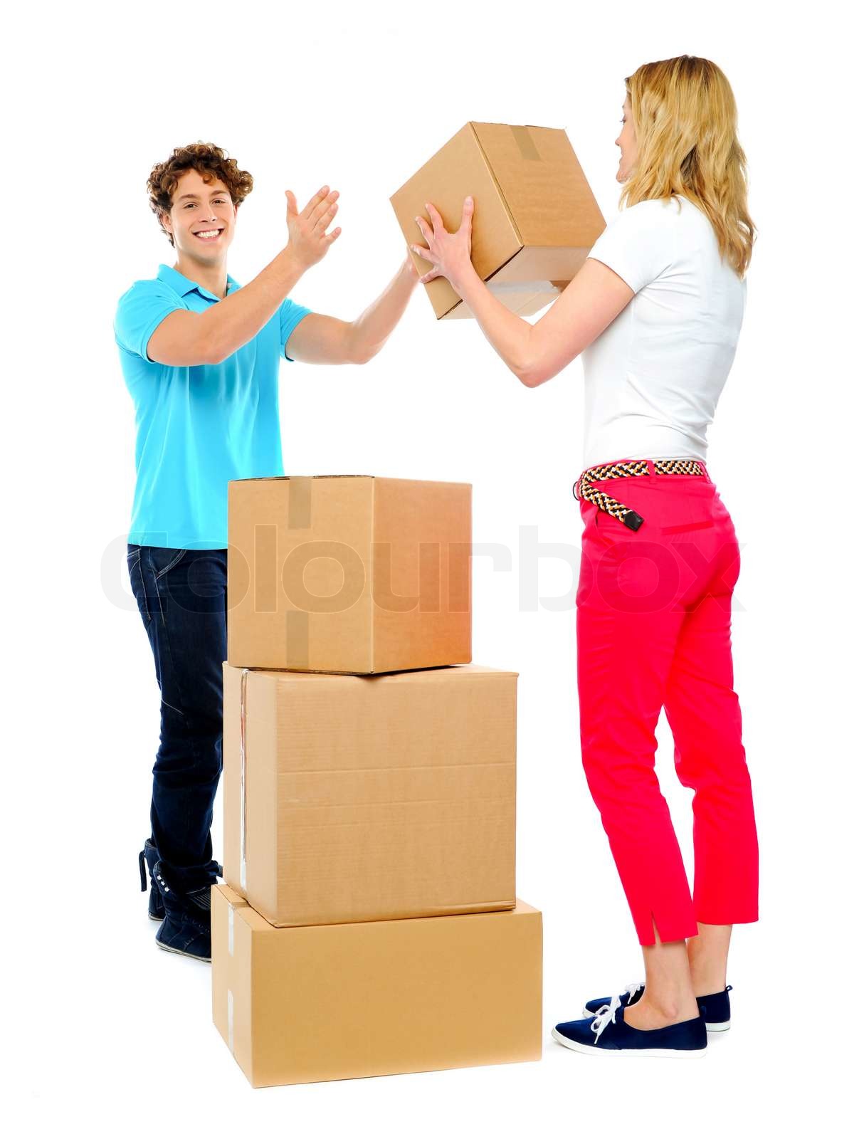 Team work. Couple helping each other | Stock image | Colourbox