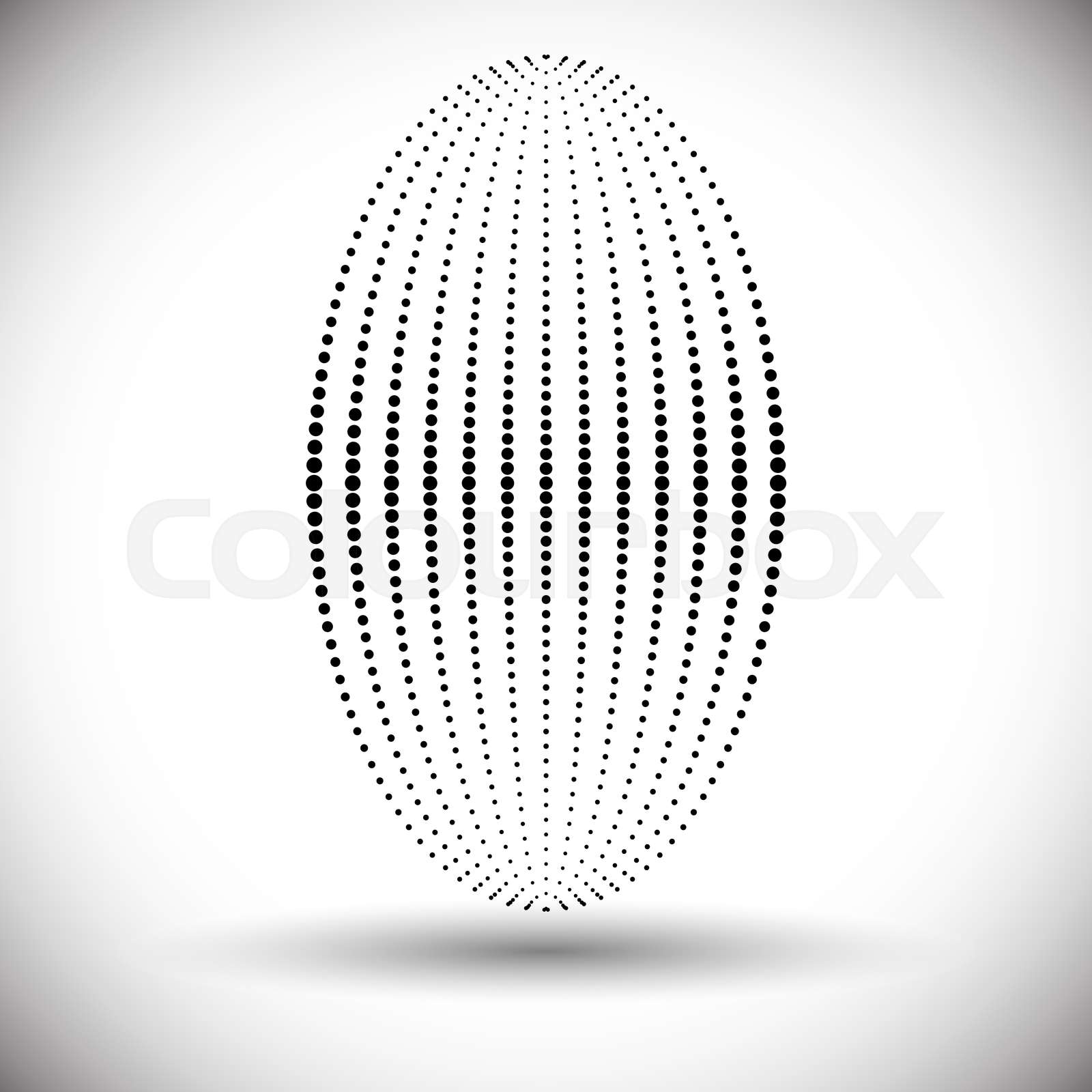 Oval made of dots of different sizes. Abstract halftone design. | Stock ...