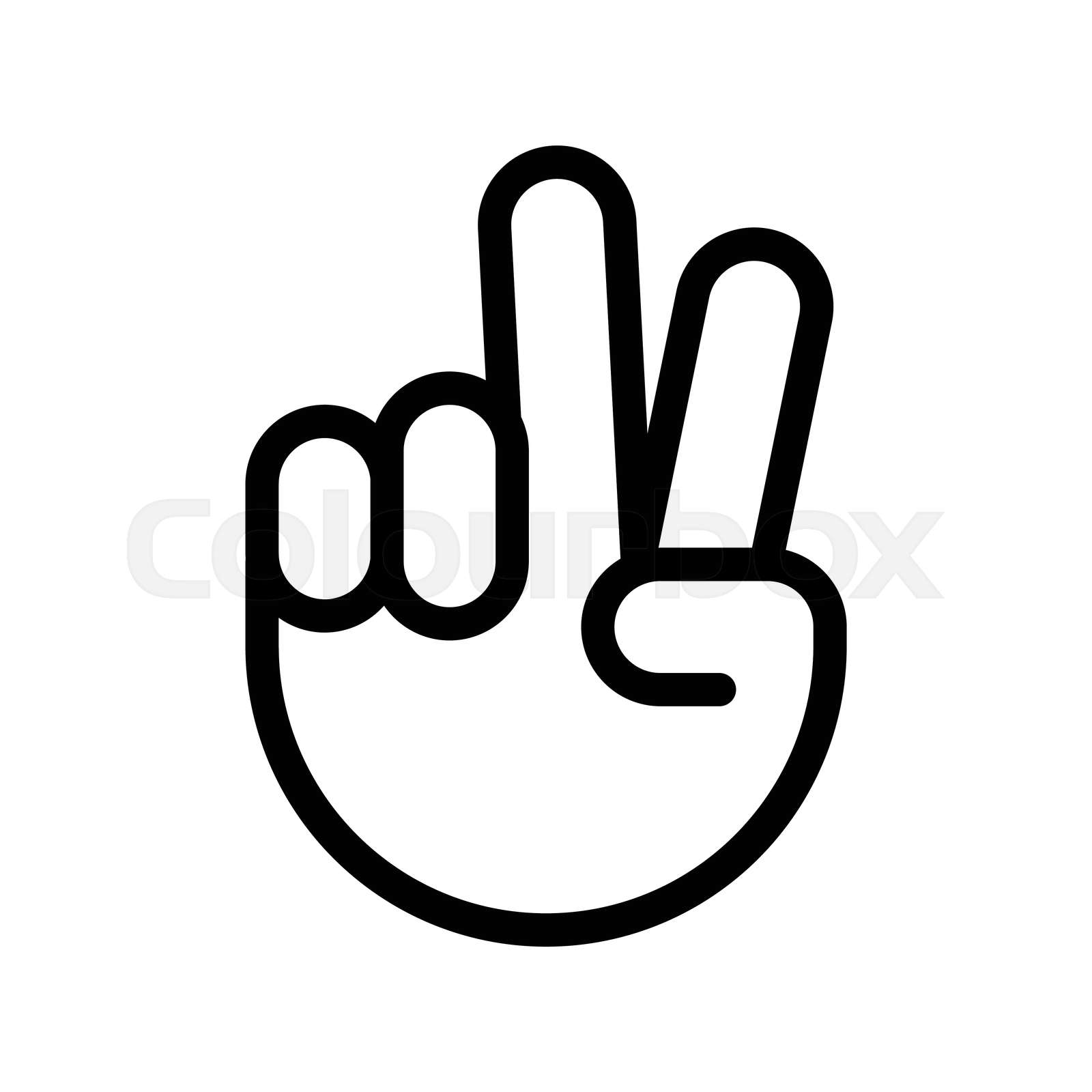 Sign of victory. The gesture of the hand. | Stock vector | Colourbox