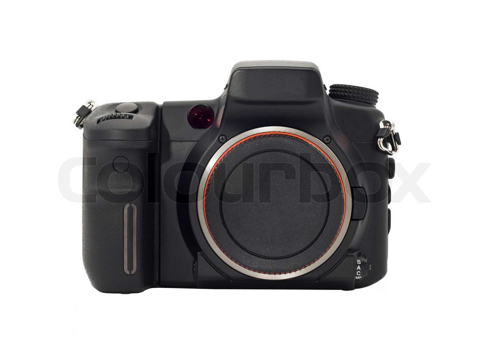 Front view of professional Dslr camera body isolated | Stock image ...