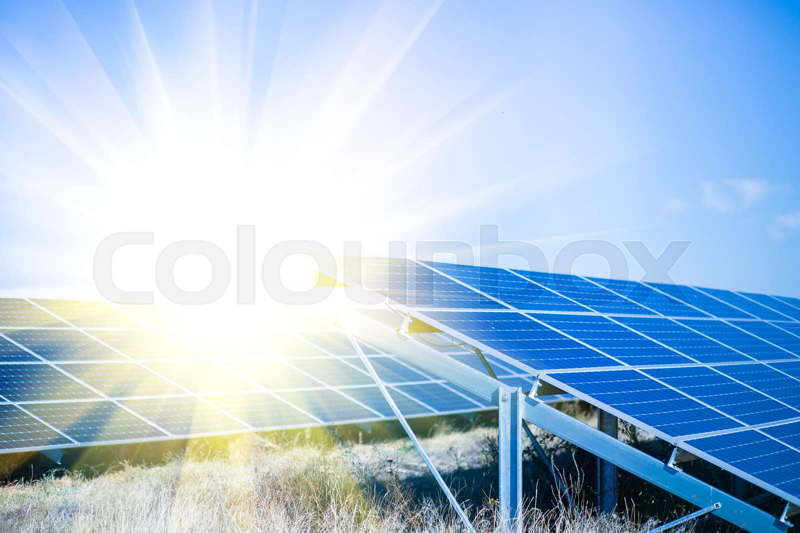 solar panels and sunshine | Stock image | Colourbox