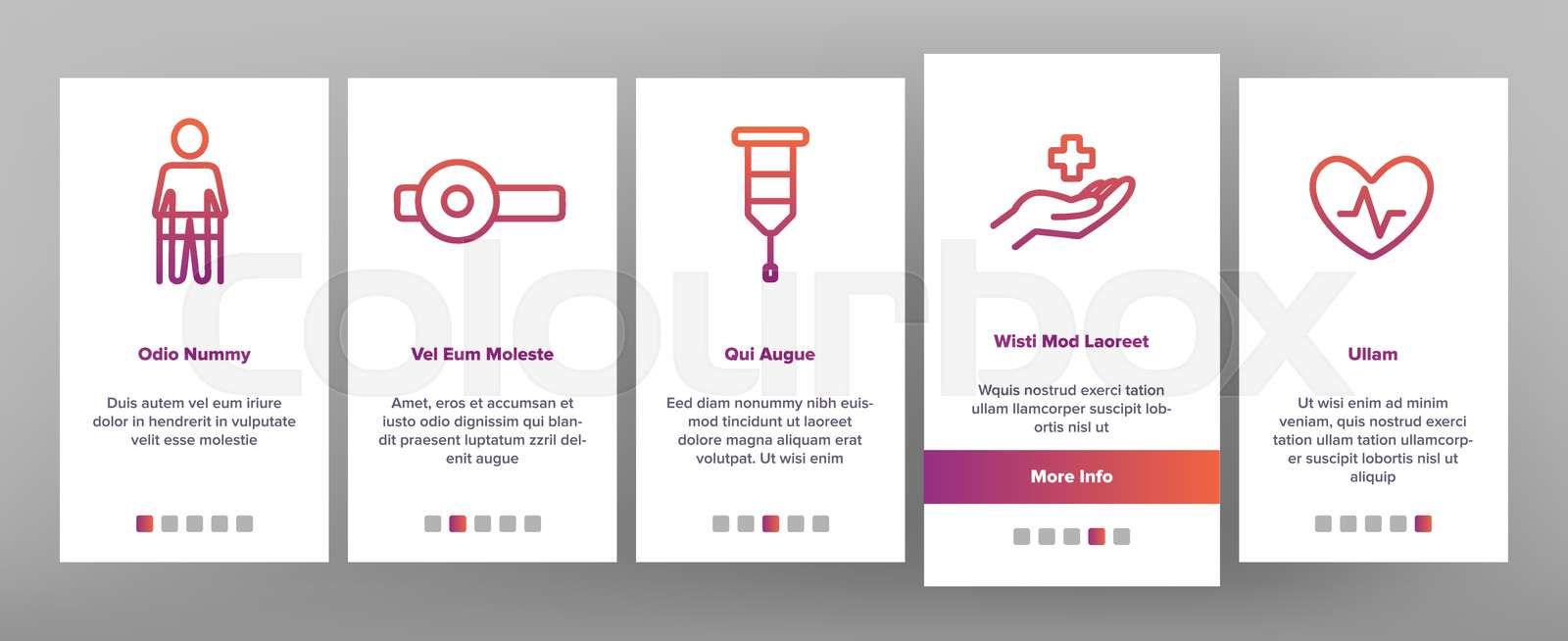 Therapeutic Elements Icons Onboarding Set Vector | Stock vector | Colourbox