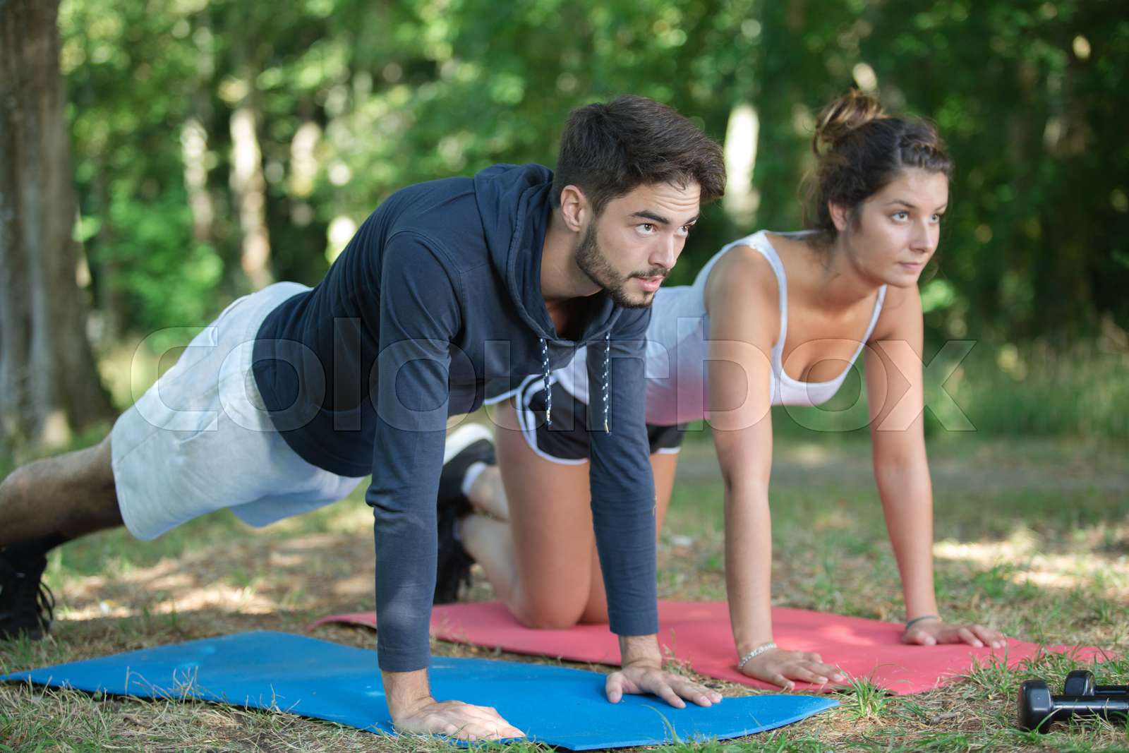 a couple doing fitness exercise | Stock image | Colourbox
