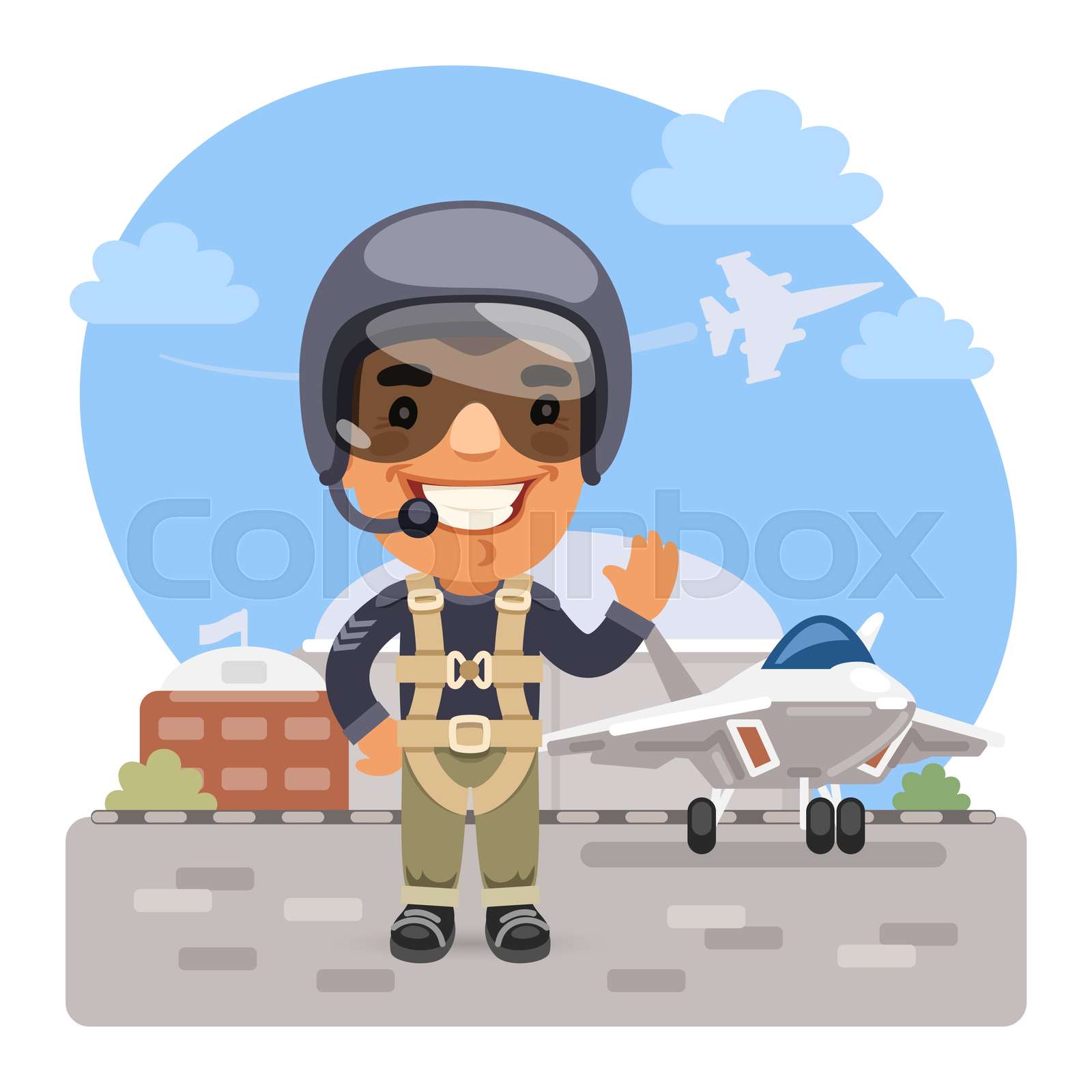 Cartoon Fighter Pilot | Stock vector | Colourbox