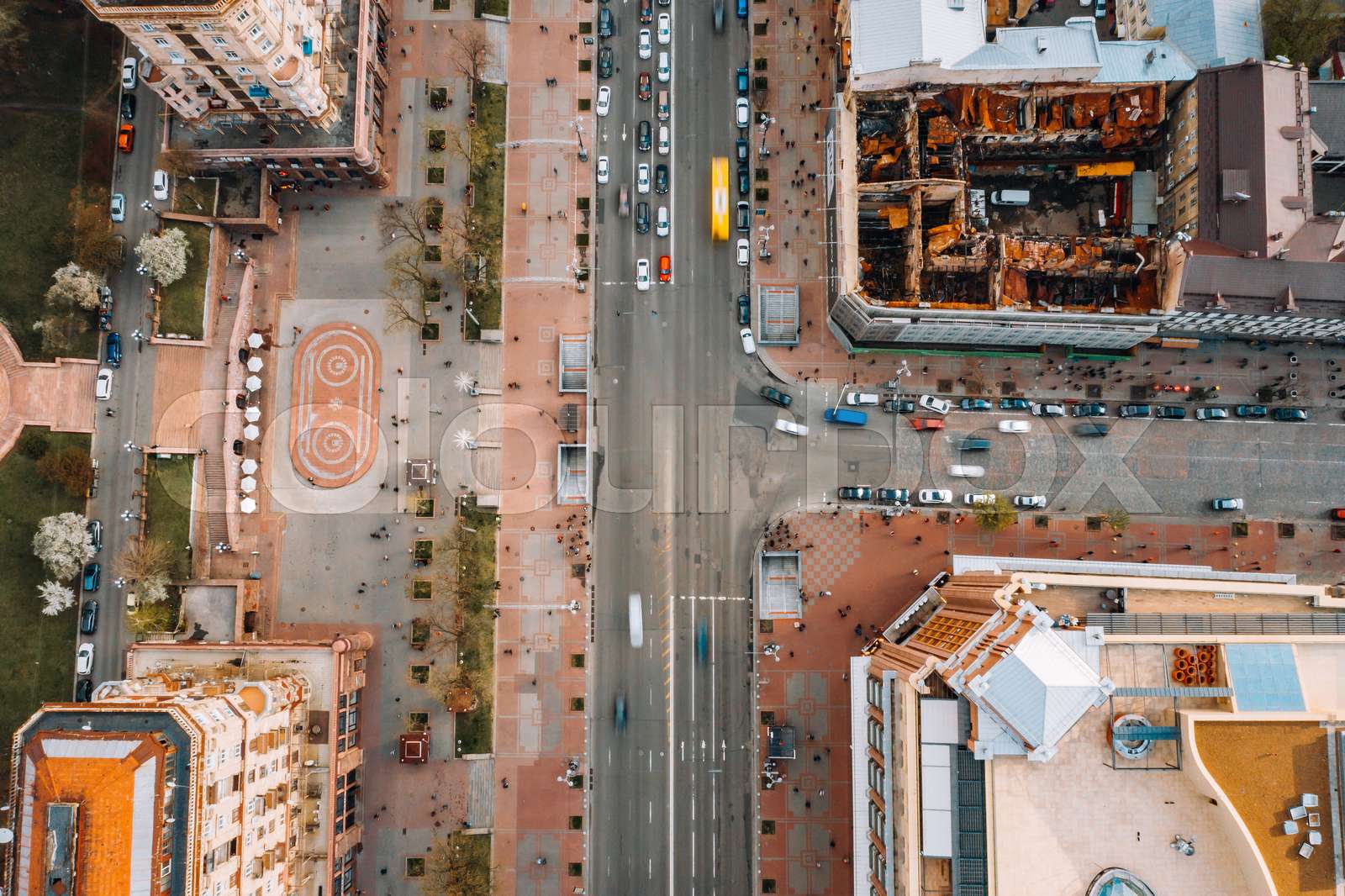 Street of the big city from a bird's eye view | Stock image | Colourbox