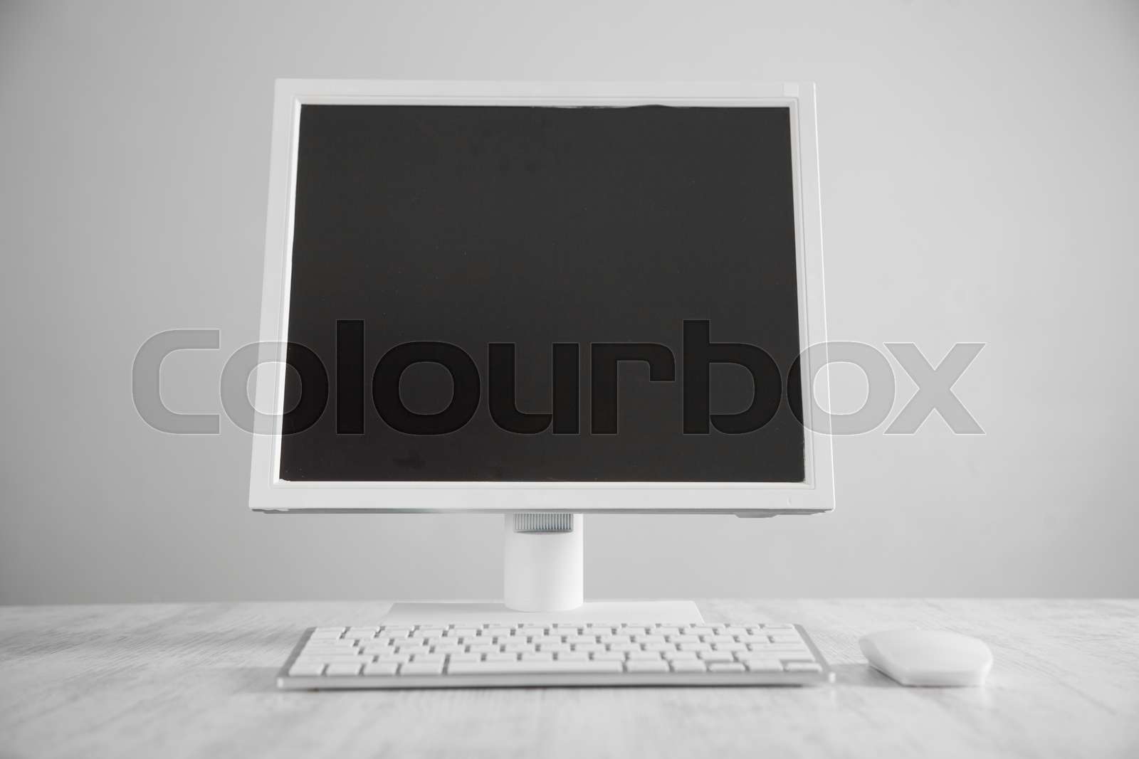 Office desk. Computer on white office desk | Stock image | Colourbox