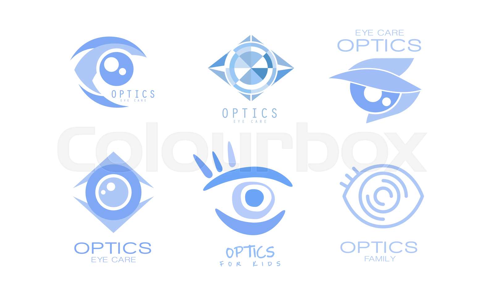 Eye Care Optics Logos Collection, Kids Clinic or Ophthalmology Cabinet ...