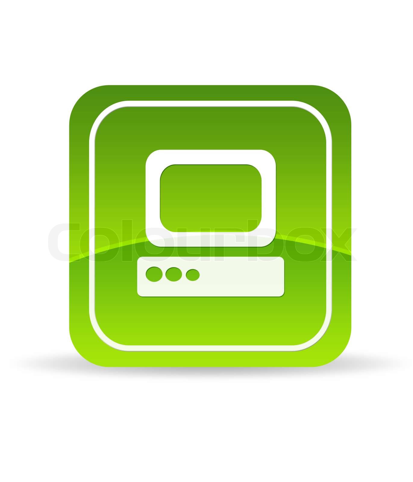 Green Computer Icon | Stock image | Colourbox