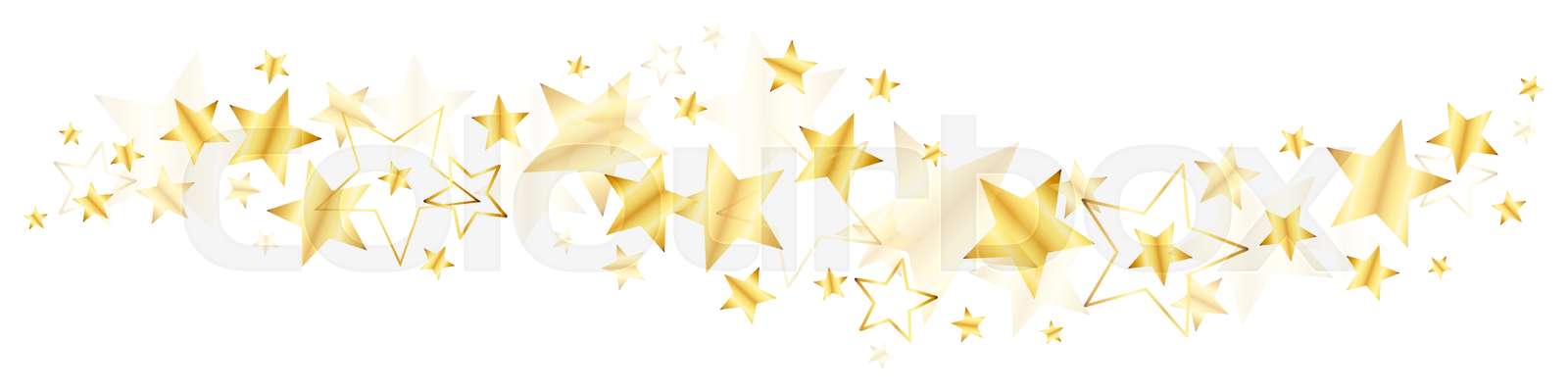 Bordüre Große Und Kleine Glänzende Stern Gold | Stock-Vektor | Colourbox