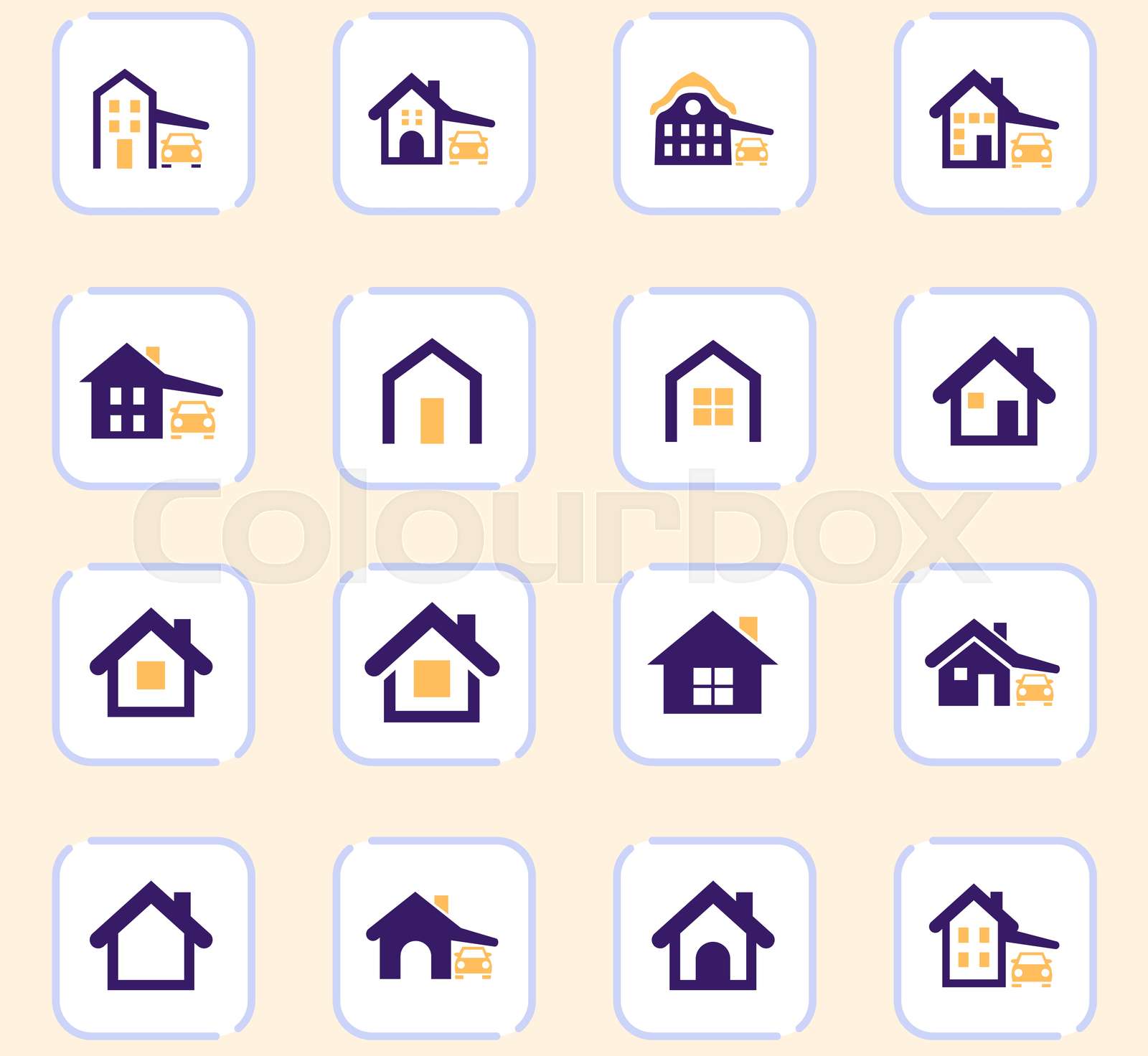 house type icon set | Stock vector | Colourbox