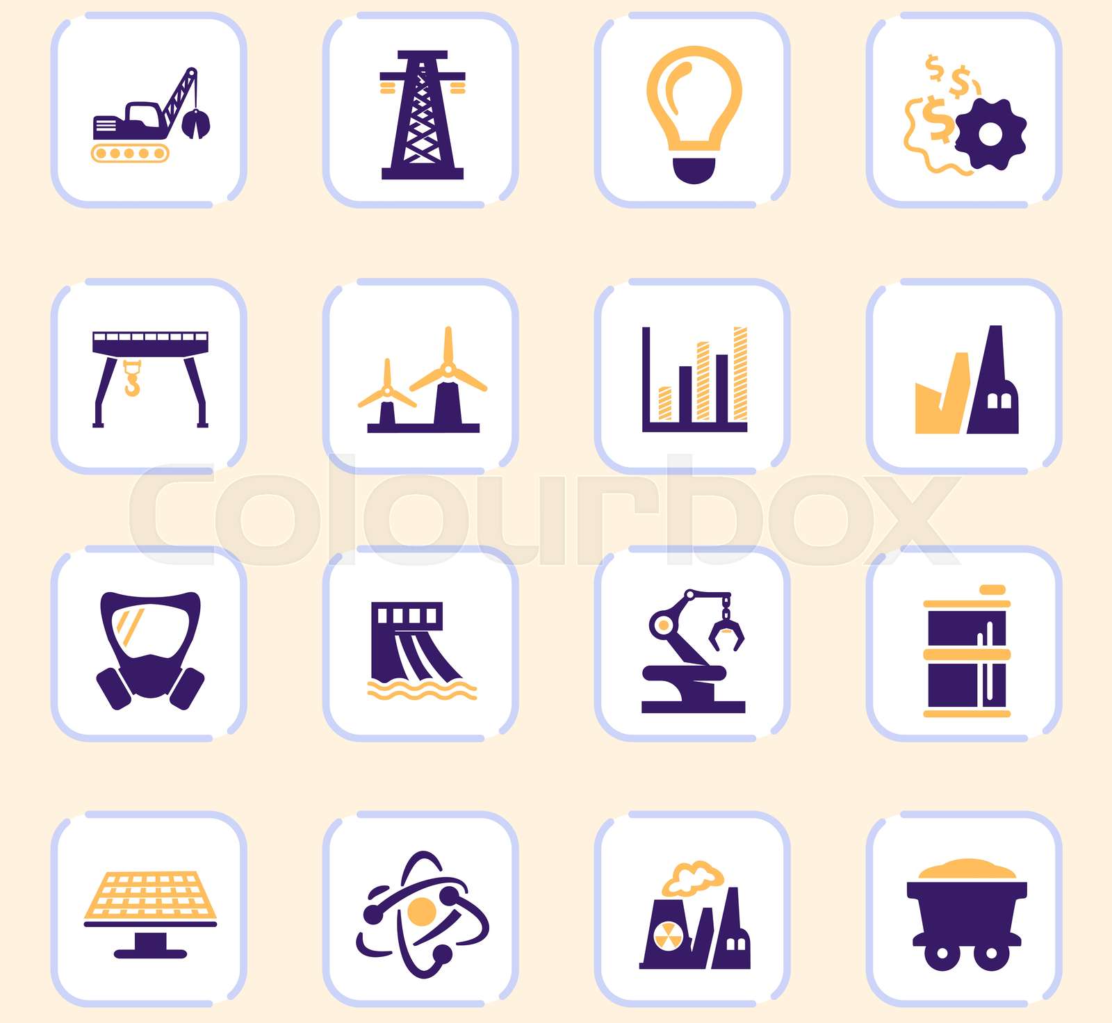 Industry icons set | Stock vector | Colourbox