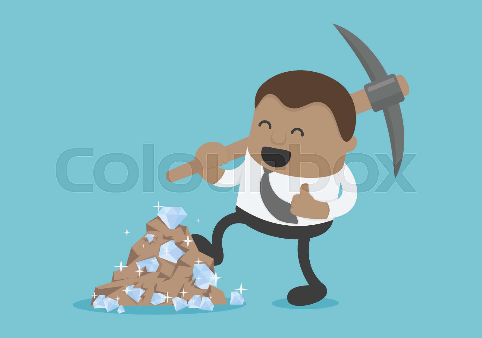 Business concepts american businessmen in black suits digging a lot of ...