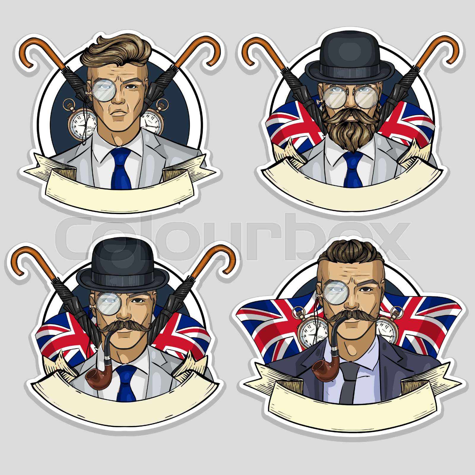 Sketch set of british men | Stock vector | Colourbox
