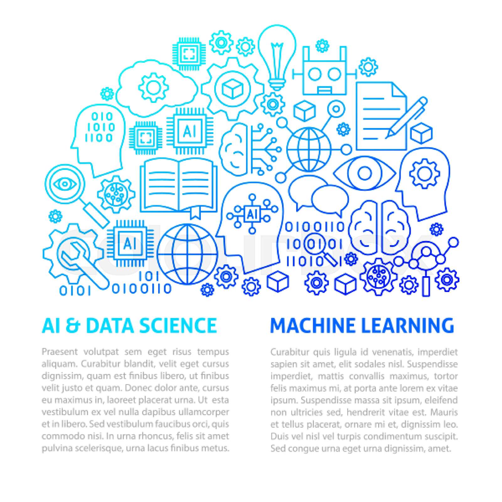 Machine Learning Line Template | Stock vector | Colourbox