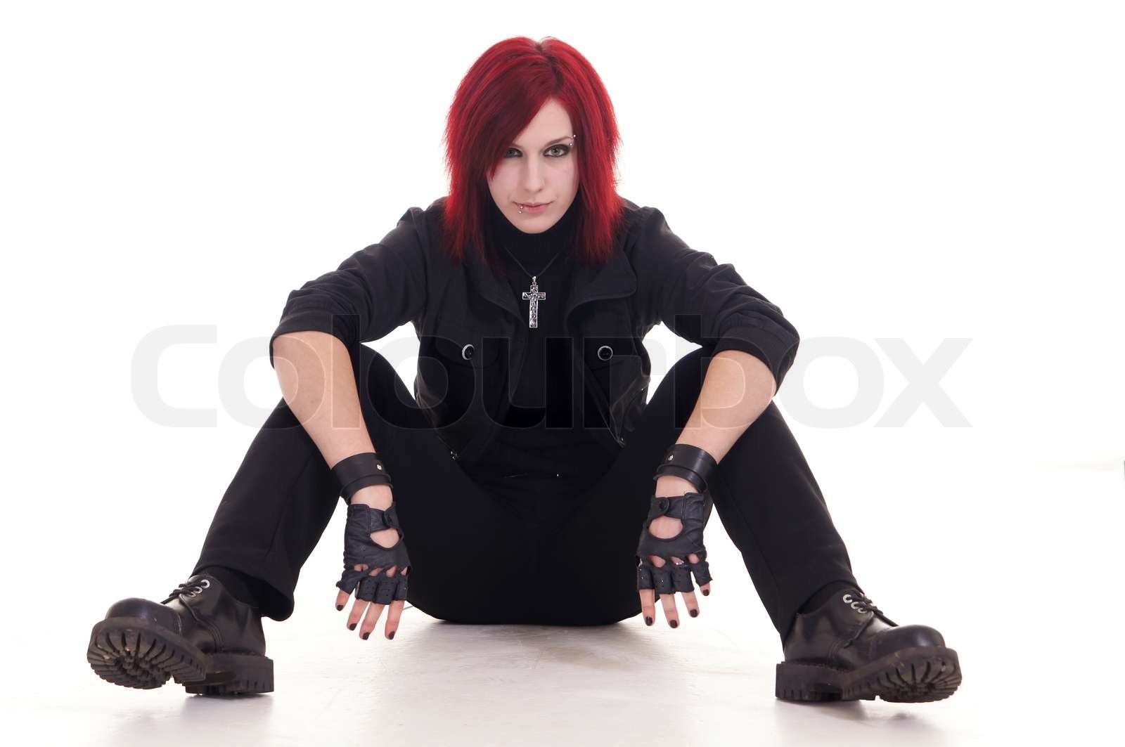 gothic girl lying | Stock image | Colourbox