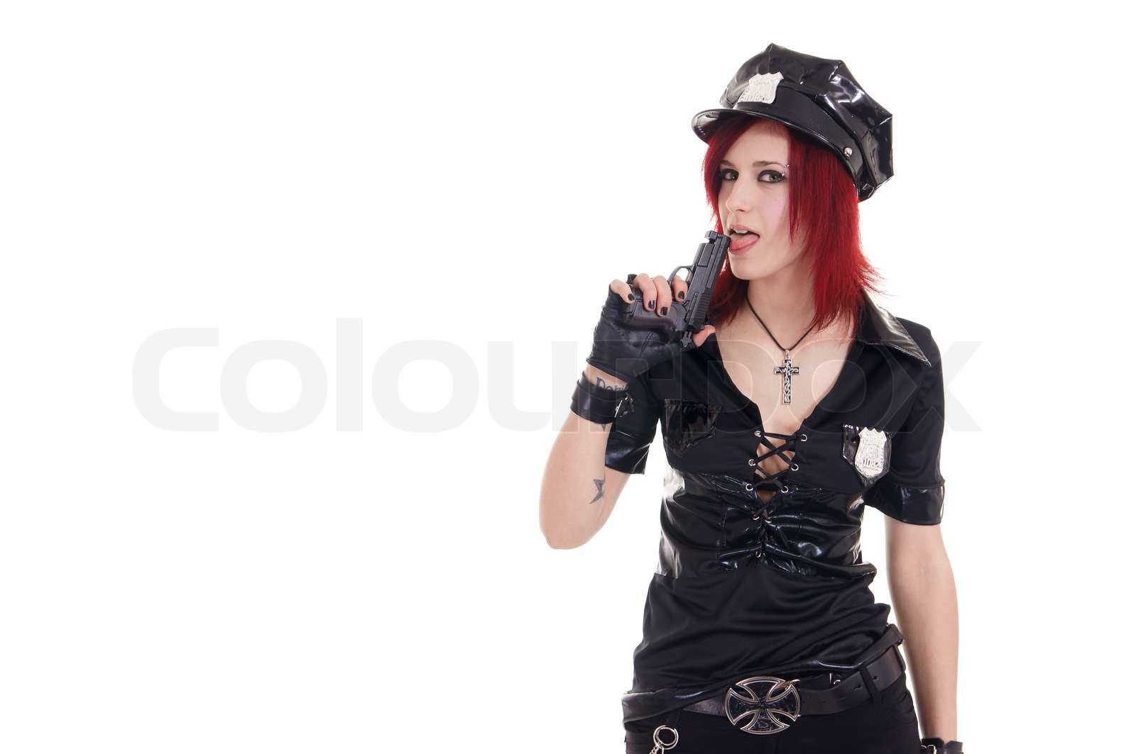 gothic police girl | Stock image | Colourbox