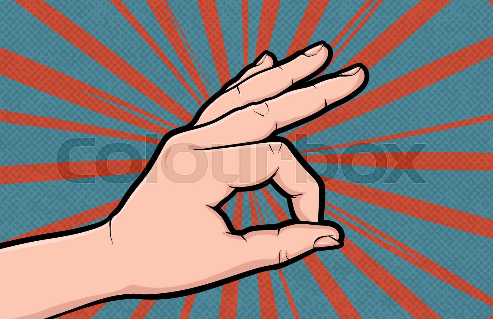 Hand gesture comic book pop art isolated | Stock vector | Colourbox