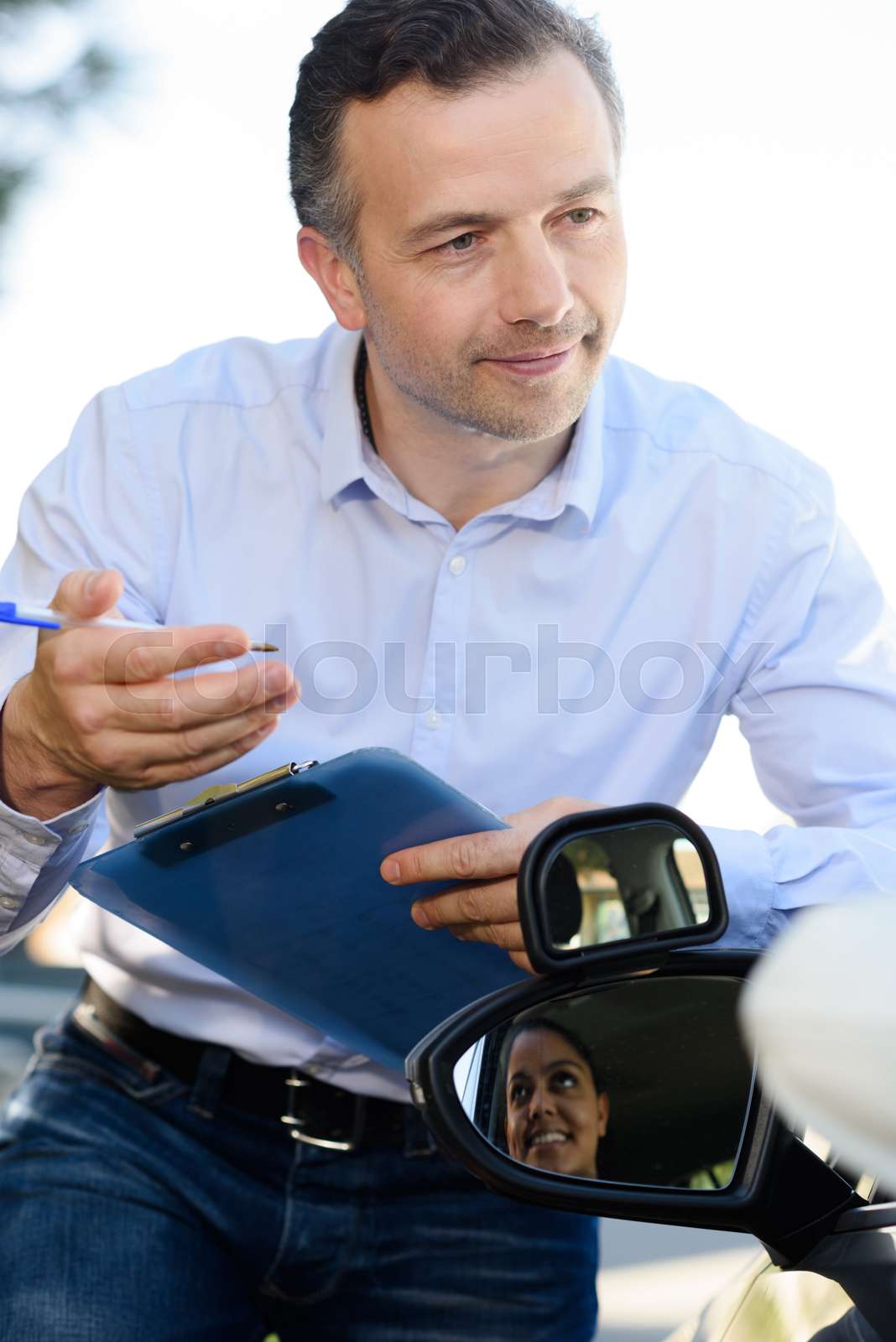 happy student driver taking driving test | Stock image | Colourbox