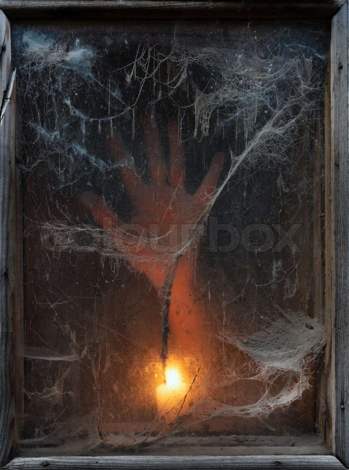 Ghost in the dark with a scary web | Stock image | Colourbox