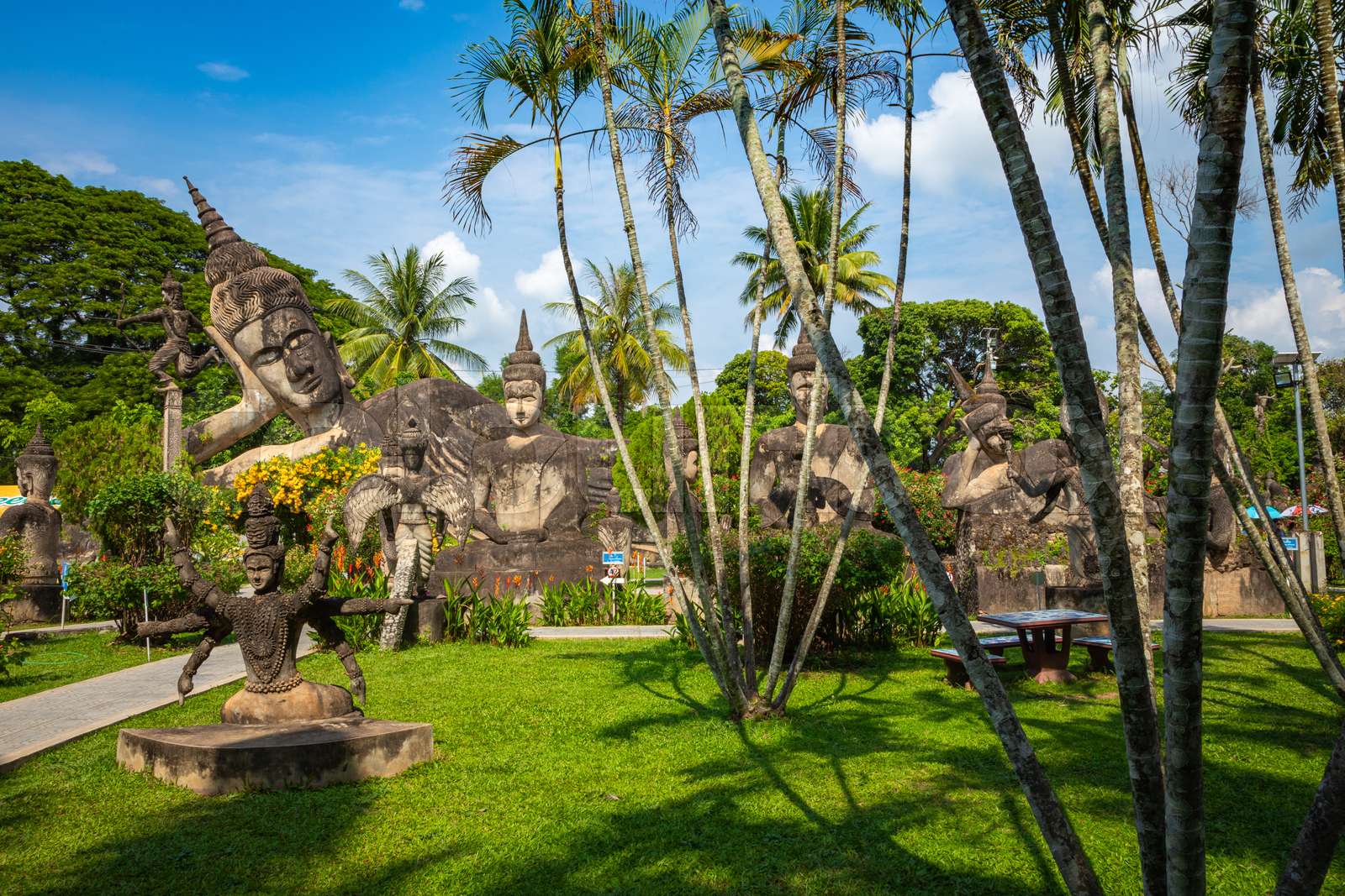 Buddha park Xieng Khouane in Vientiane, Laos. Famous travel tourist ...