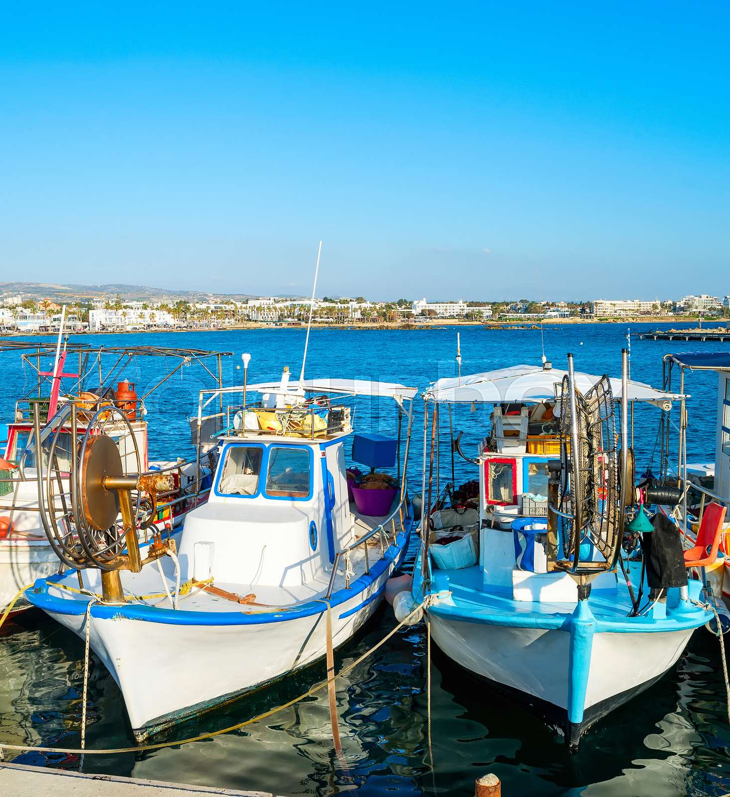 Fishing boats, Paphos harbor, Cyprus | Stock image | Colourbox
