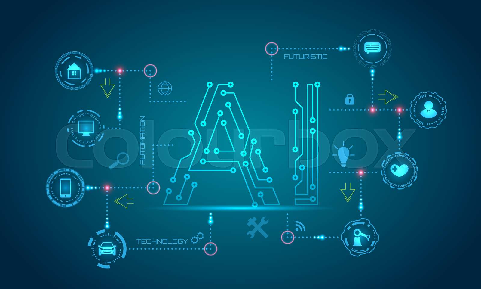 AI Artificial Intelligence Concept Machine Learning, Nanotechnologies ...