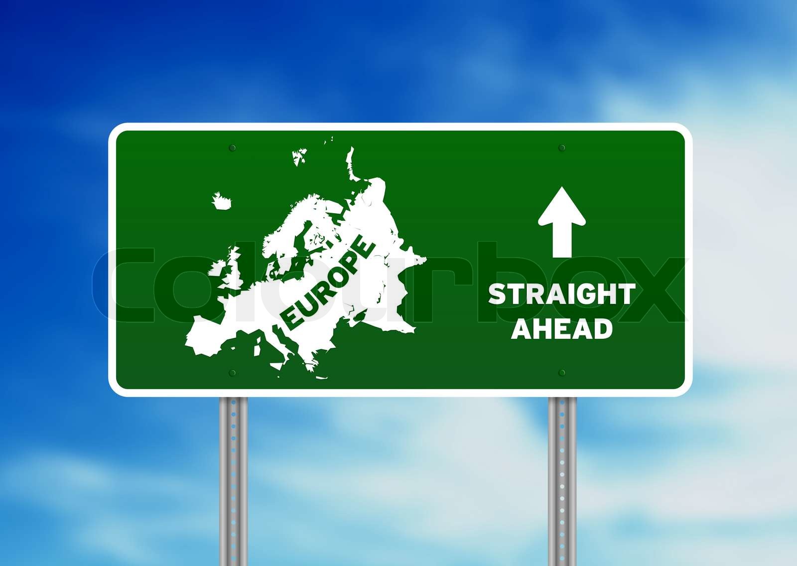 Europe Highway Sign | Stock image | Colourbox