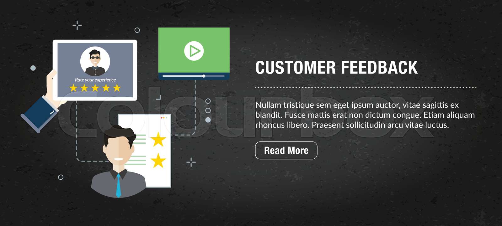 Customer feedback concept banner for internet. | Stock vector | Colourbox