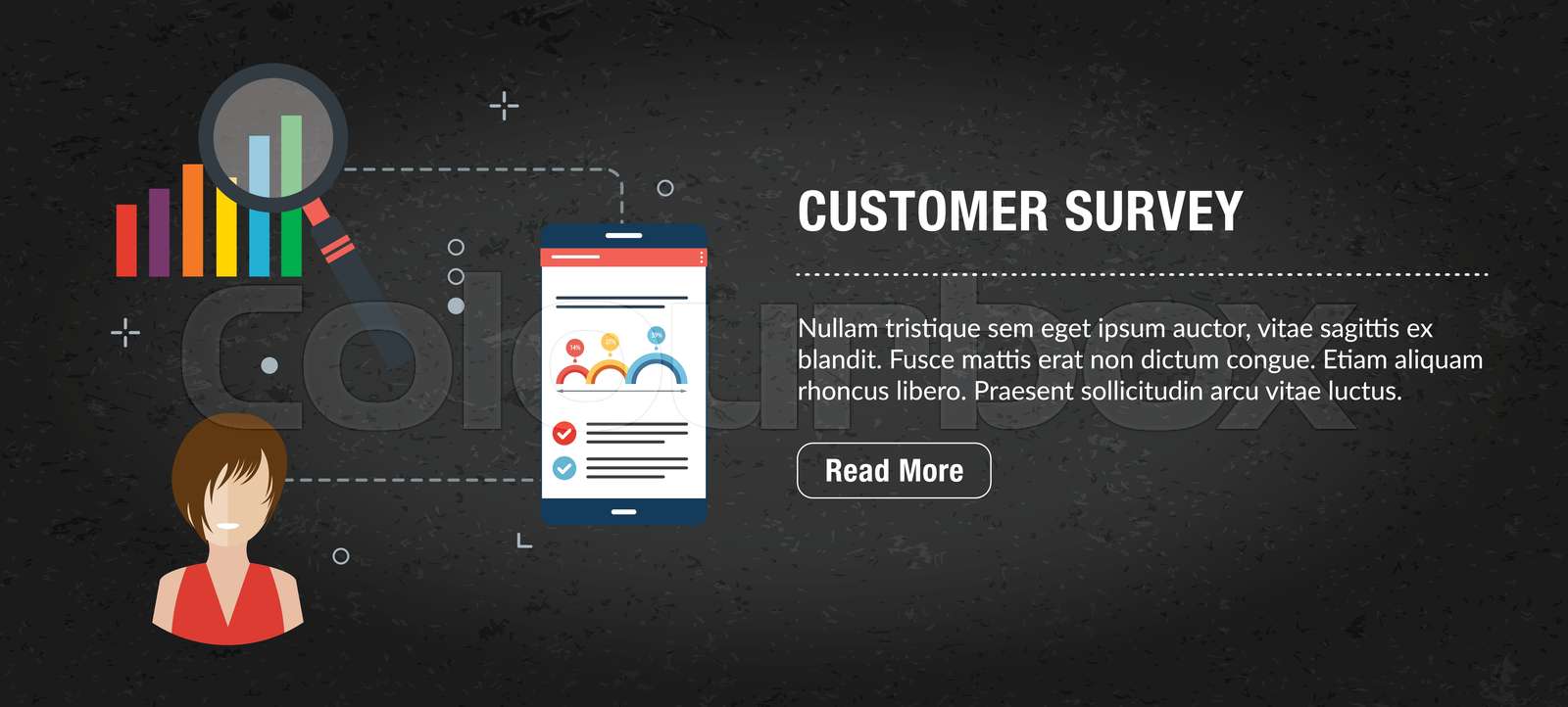 Customer survey concept banner for internet. | Stock vector | Colourbox