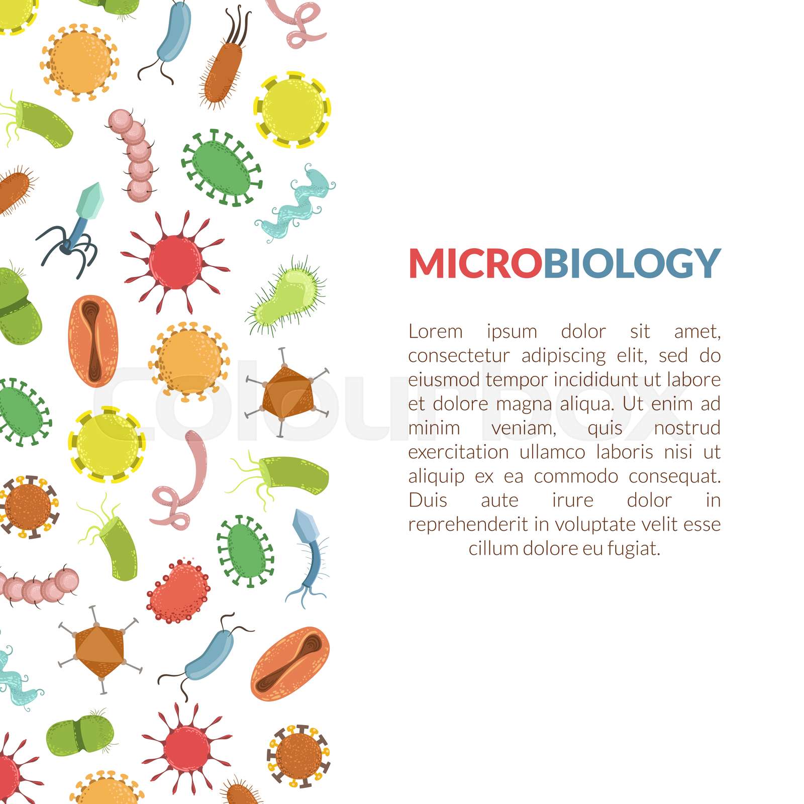 Microbiology Banner or Landing Page Template with Text and Colorful ...