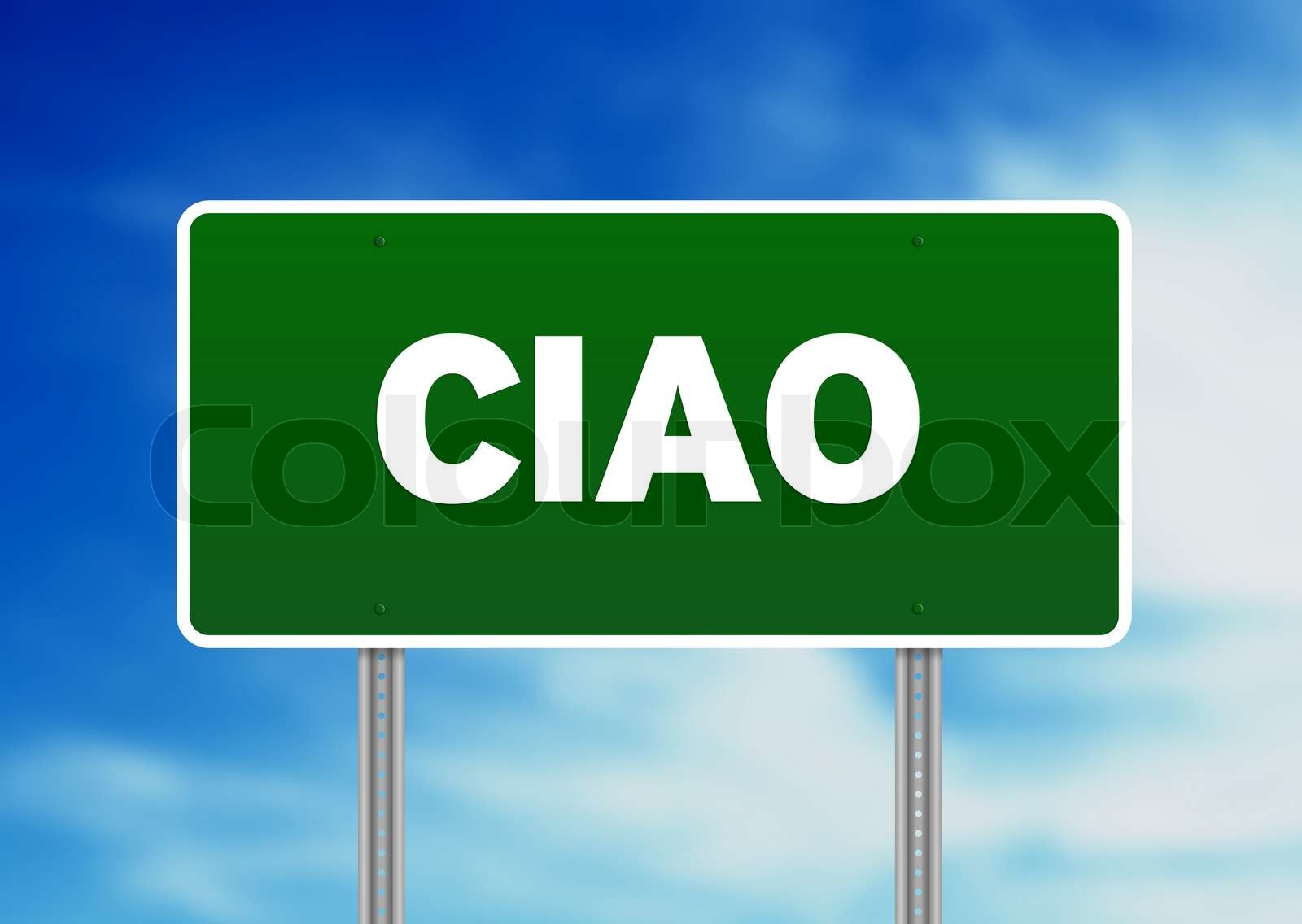 Ciao Road Sign | Stock Bild | Colourbox