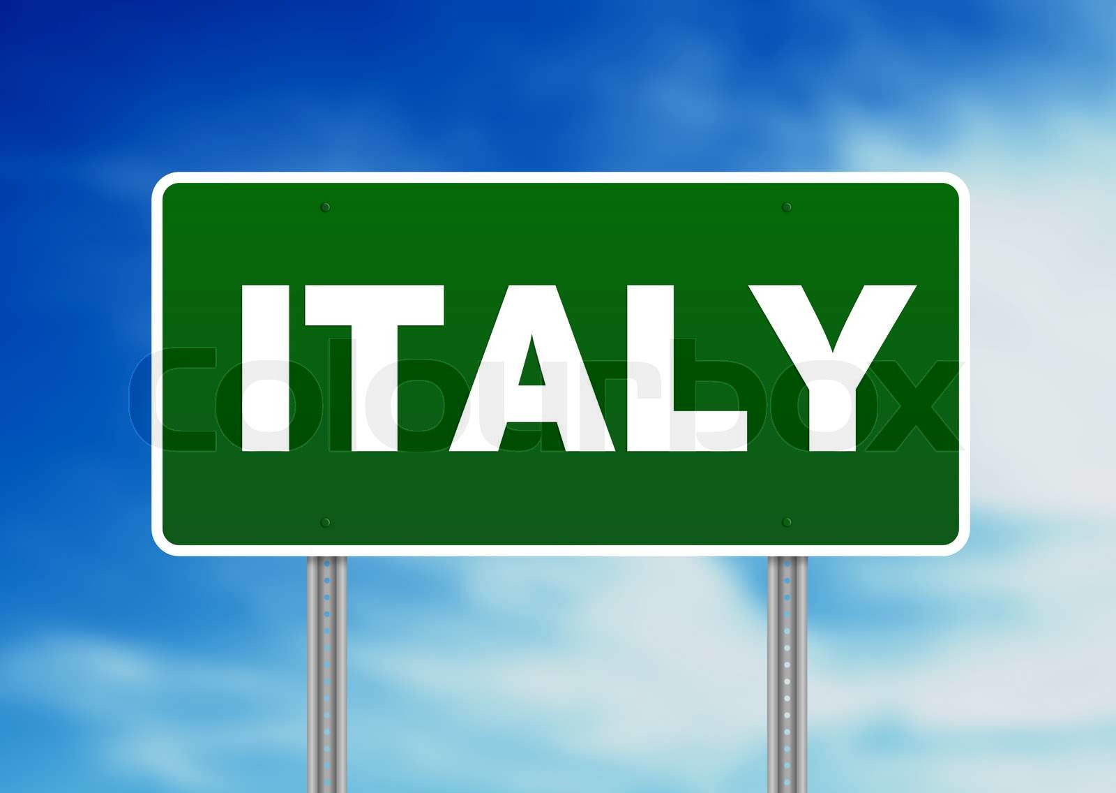 Italy Highway Sign | Stock image | Colourbox