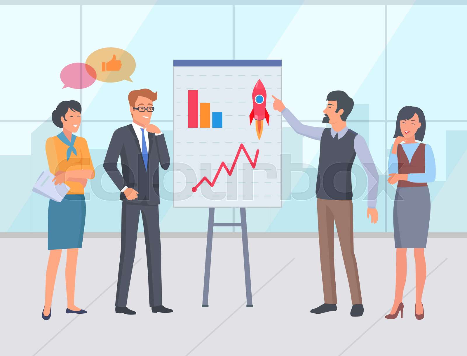 Startup Presentation with Successful Result Vector | Stock vector ...