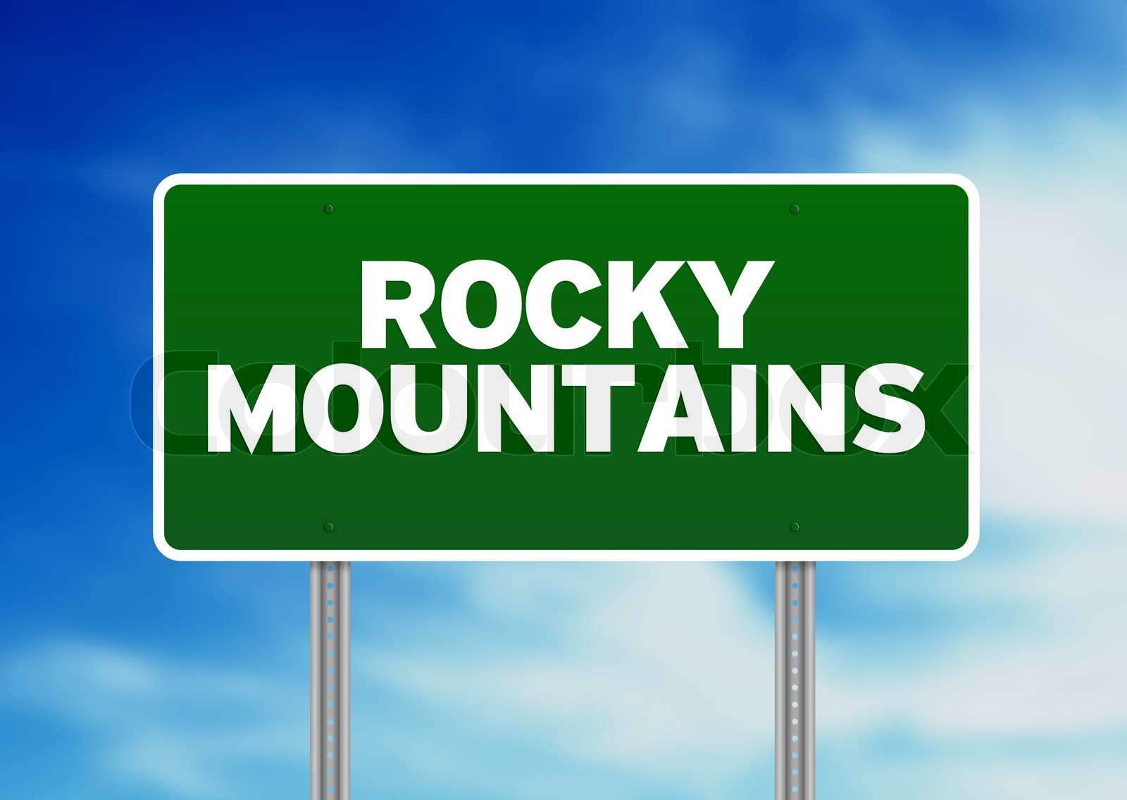 Rocky Mountains Highway Sign | Stock image | Colourbox