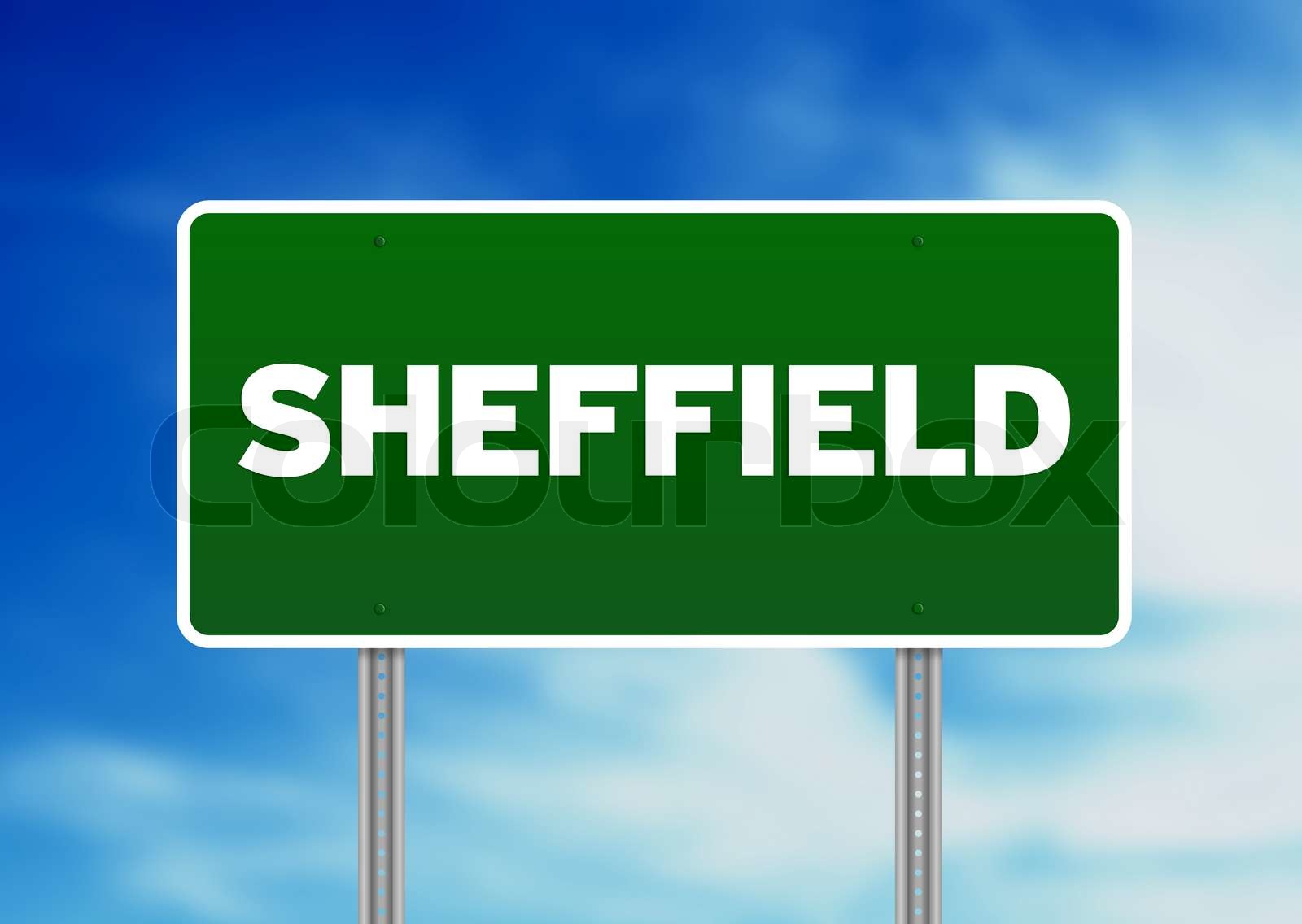 Green Road Sign -Sheffield, England | Stock image | Colourbox