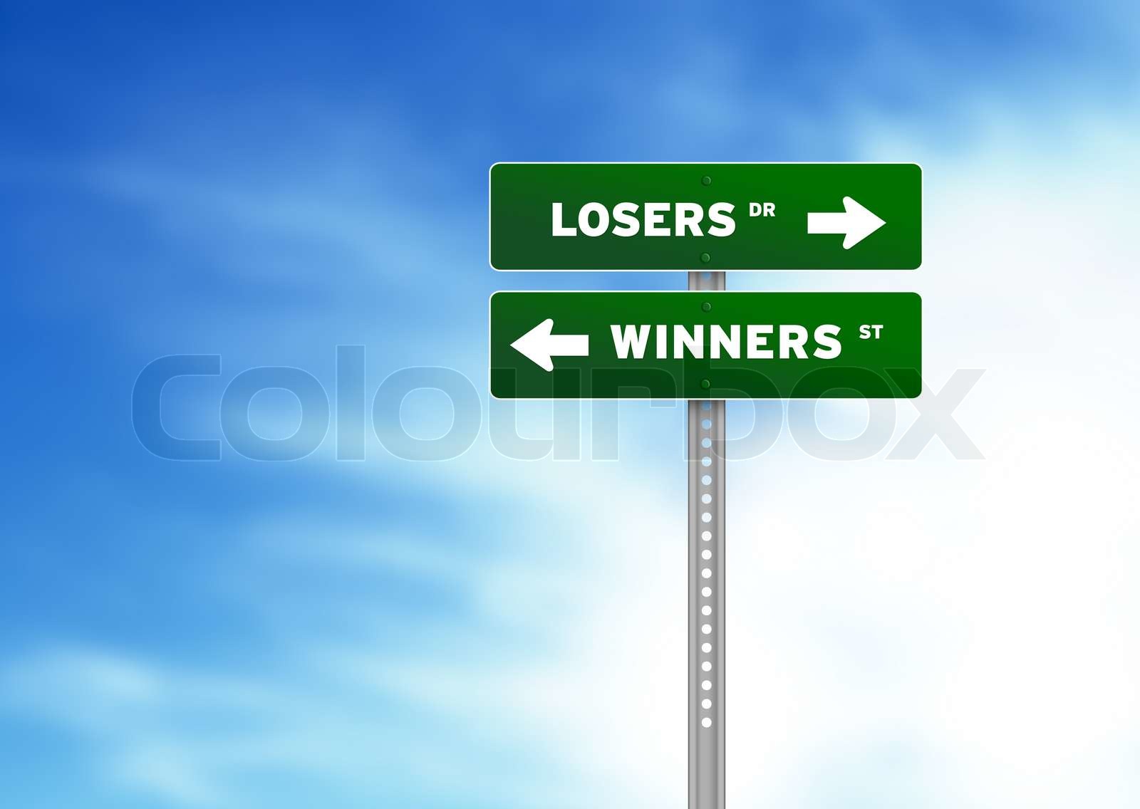 Losers and Winners Road Sign | Stock image | Colourbox