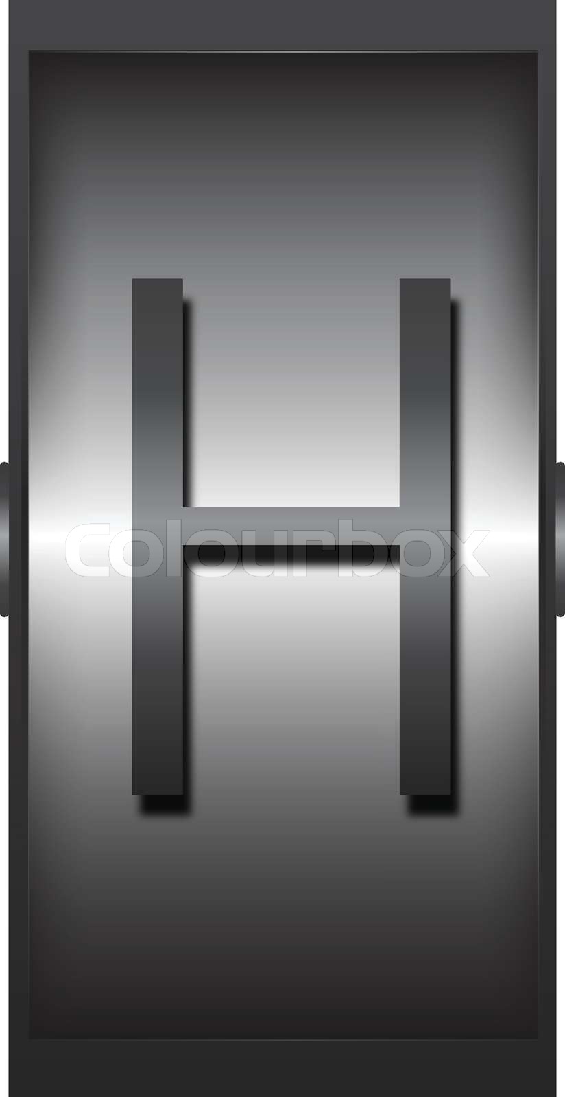 Metal badge with capital letter H | Stock vector | Colourbox