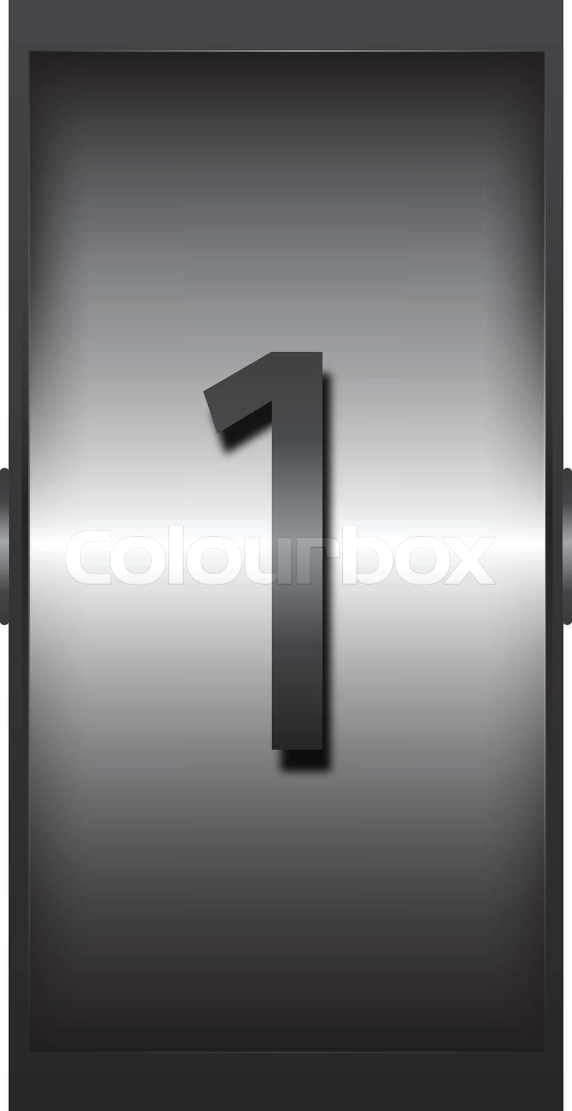 Number 1 on a metal sign | Stock vector | Colourbox