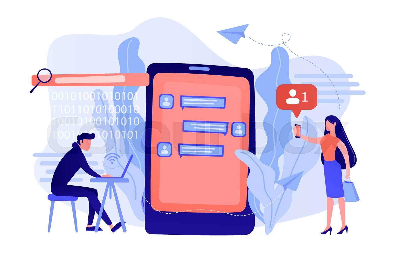 Cyberstalking concept vector illustration. | Stock vector | Colourbox