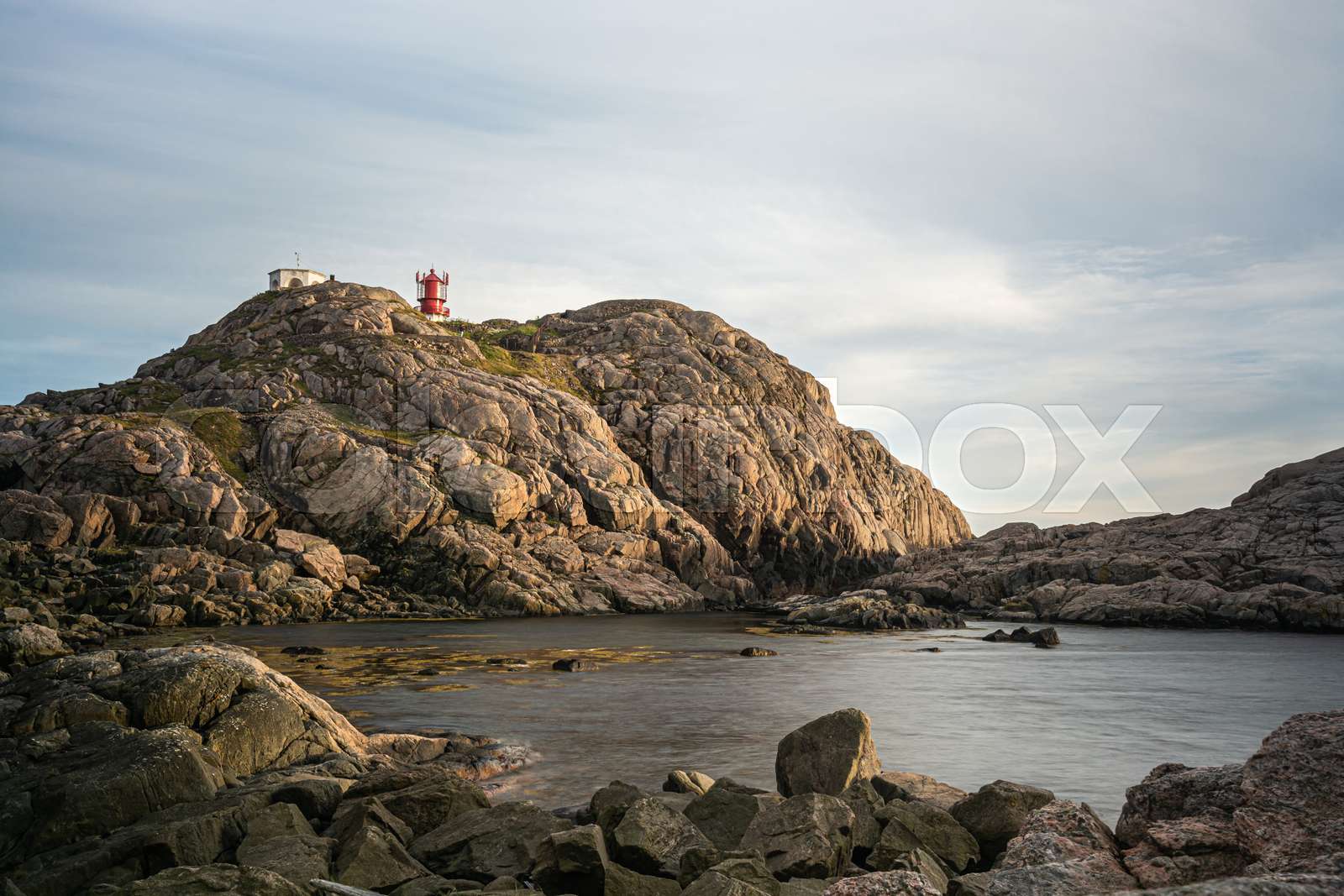 Iconic lighthouse of Lindesnes located in Southern Norway | Stock image ...
