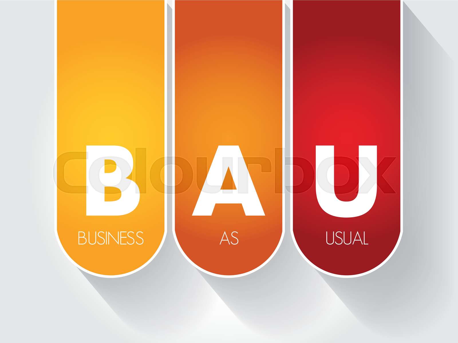 BAU - Business as Usual acronym | Stock vector | Colourbox