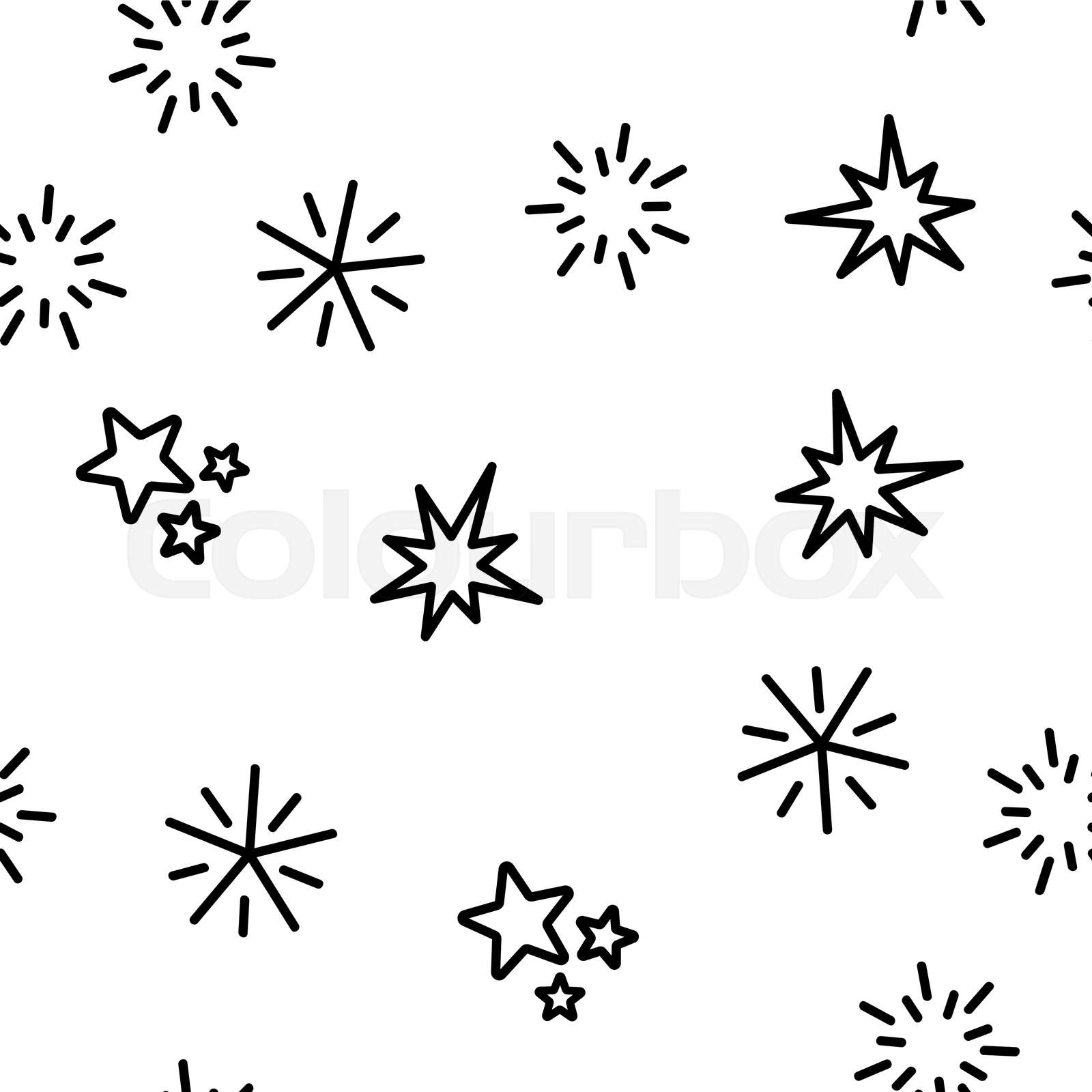 Spark And Sparkle Star Vector Seamless Pattern | Stock vector | Colourbox