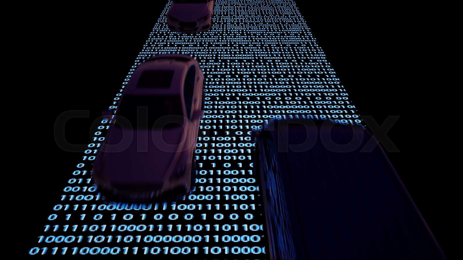 Cars driving on binary code road seamless animation | Stock video ...