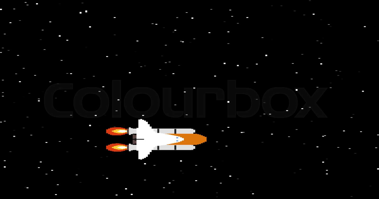 Shuttle in space pixel art seamless animation | Stock video | Colourbox