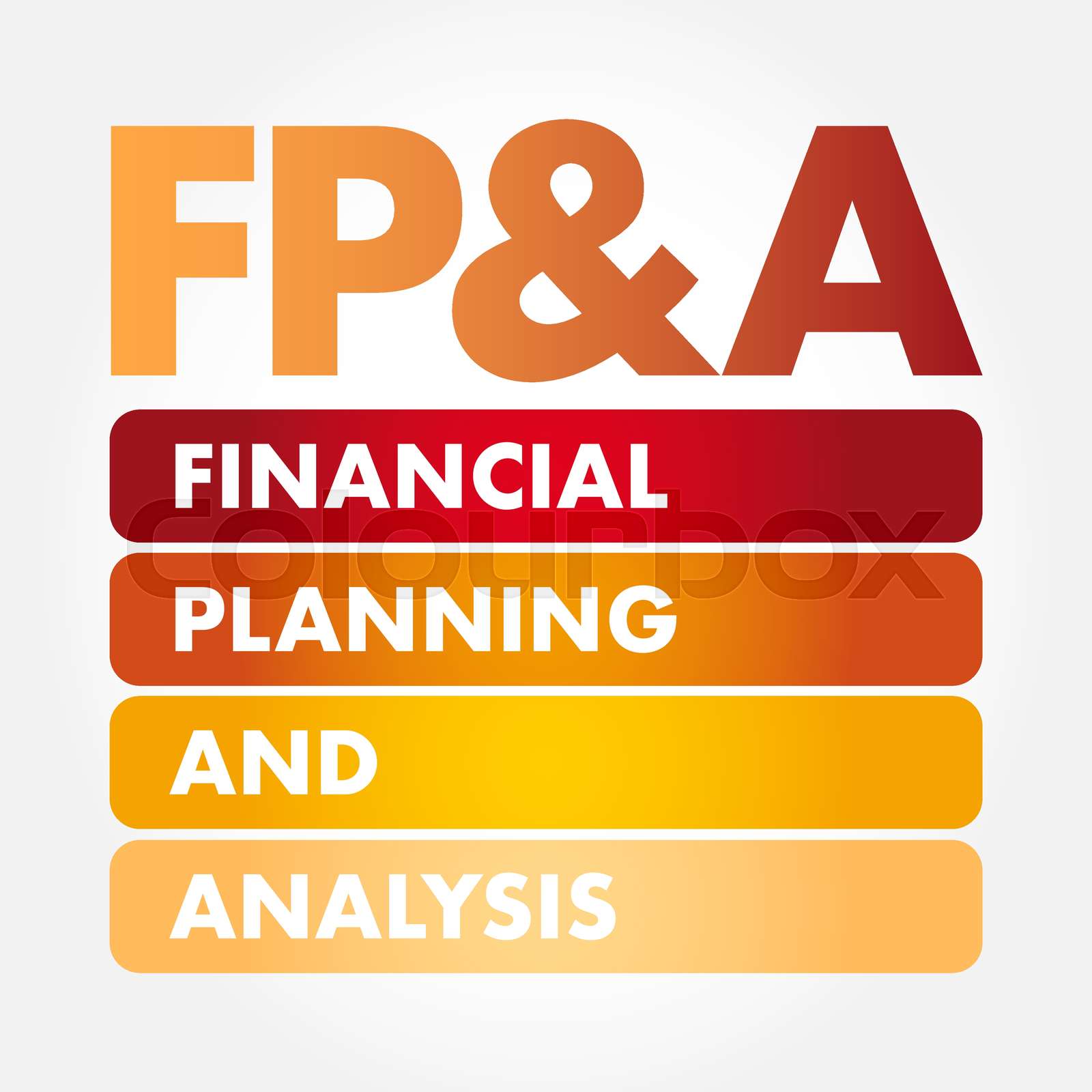 FP&A - Financial Planning & Analysis acronym | Stock vector | Colourbox