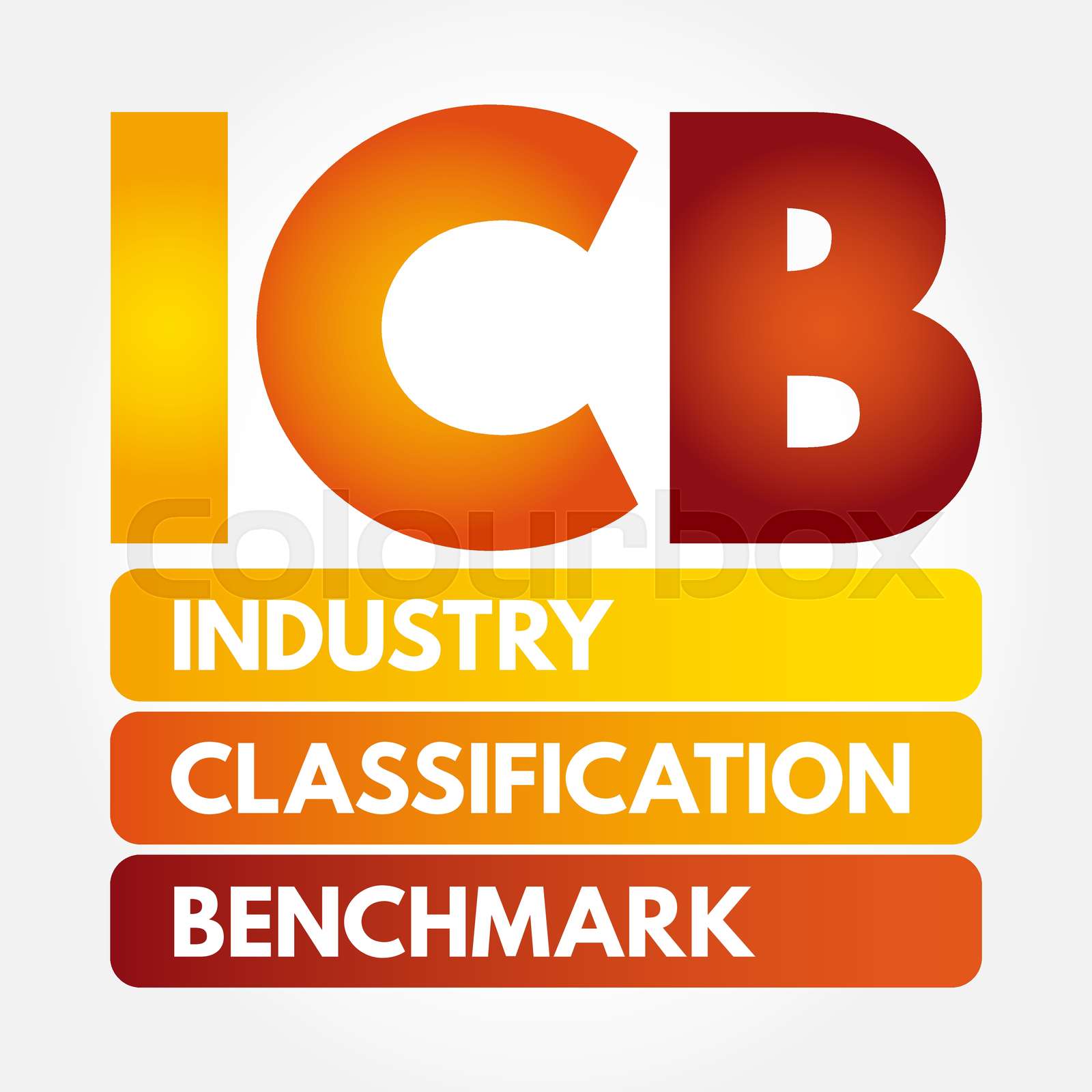 ICB - Industry Classification Benchmark acronym | Stock vector | Colourbox