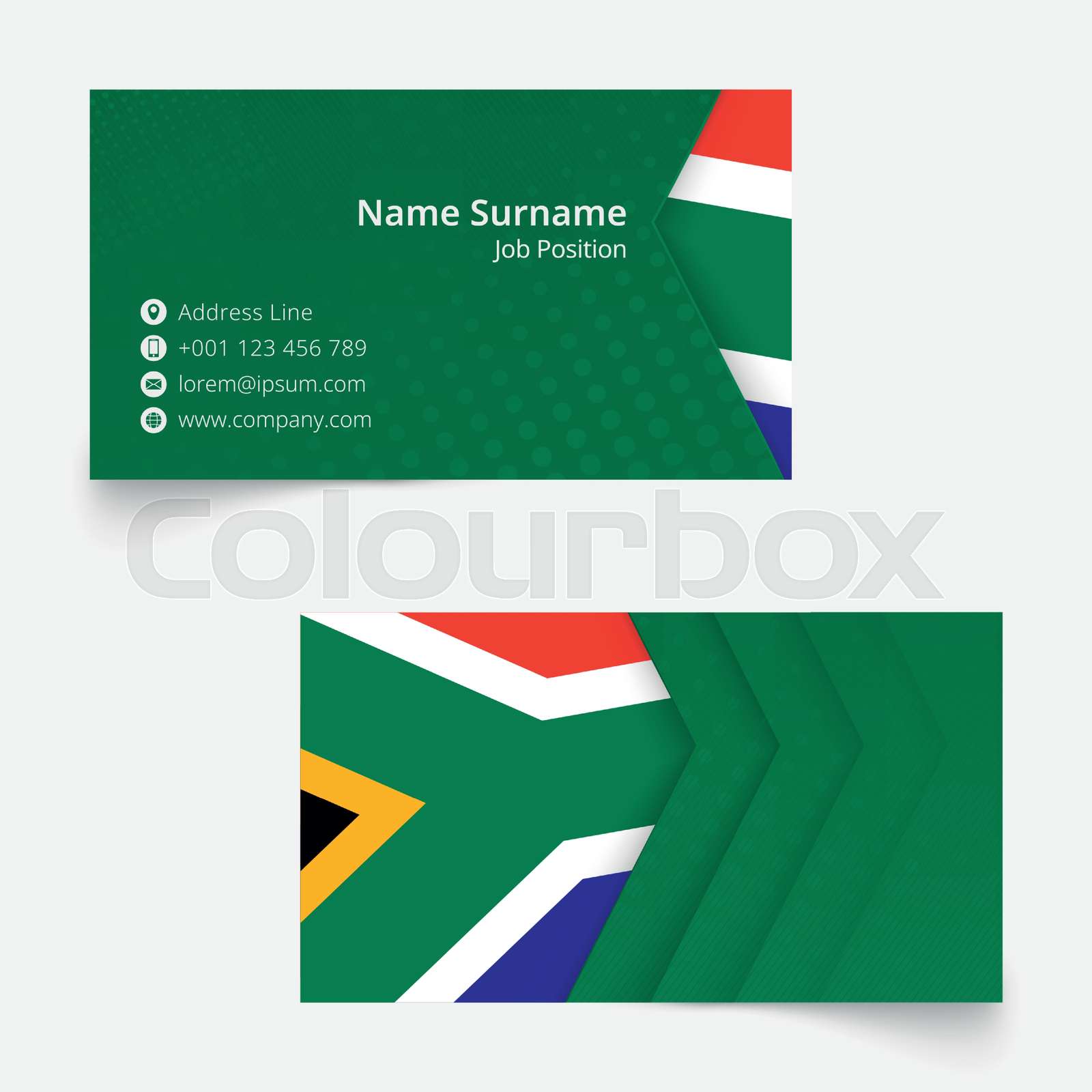 South Africa Flag Business Card, standard size (90x50 mm) business card ...