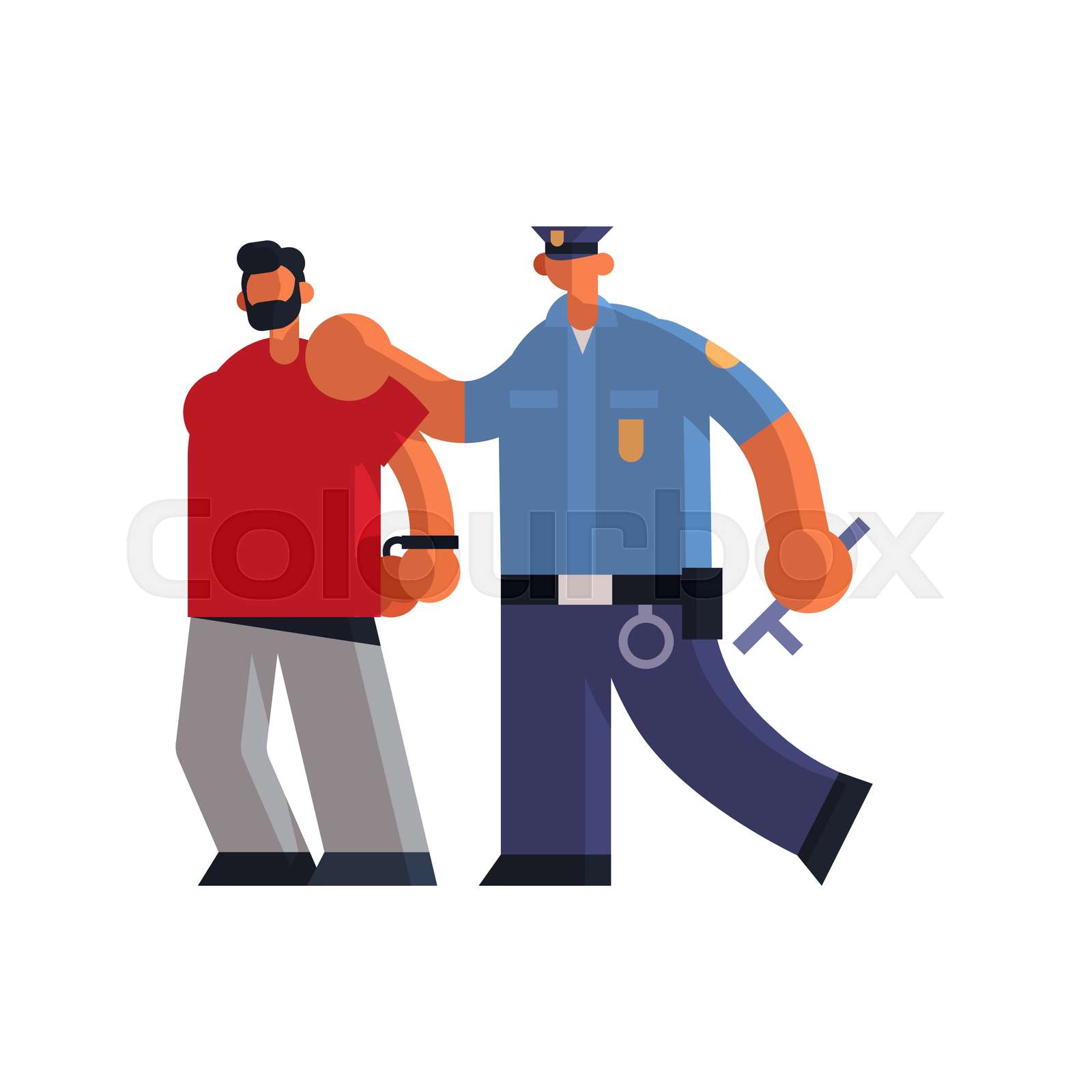 Police Officer Arresting Cartoon