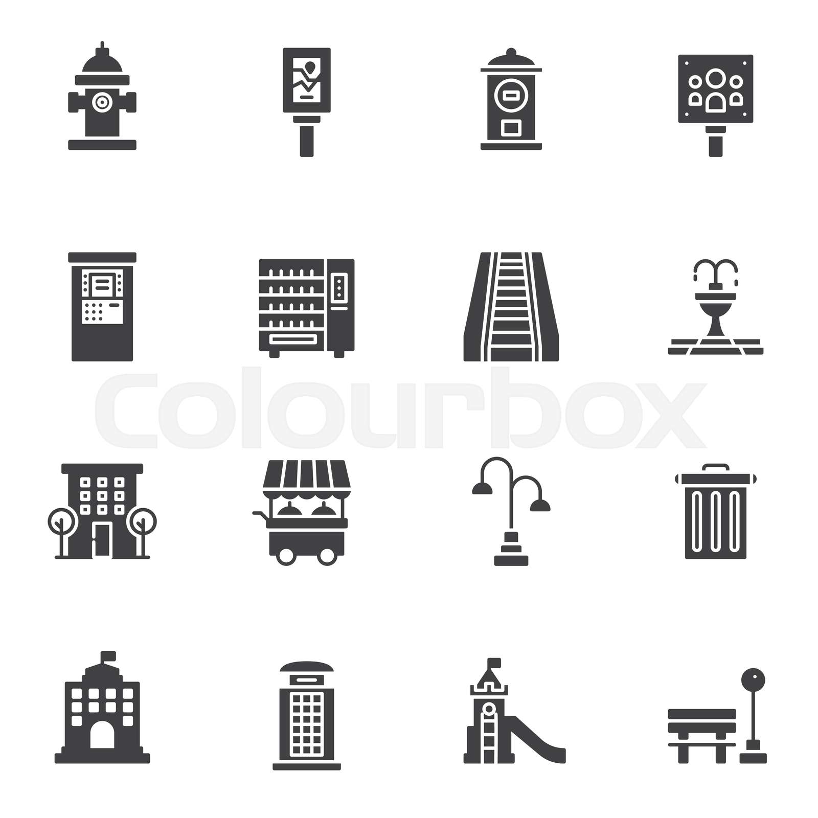 Urban Infrastructure vector icons set | Stock vector | Colourbox
