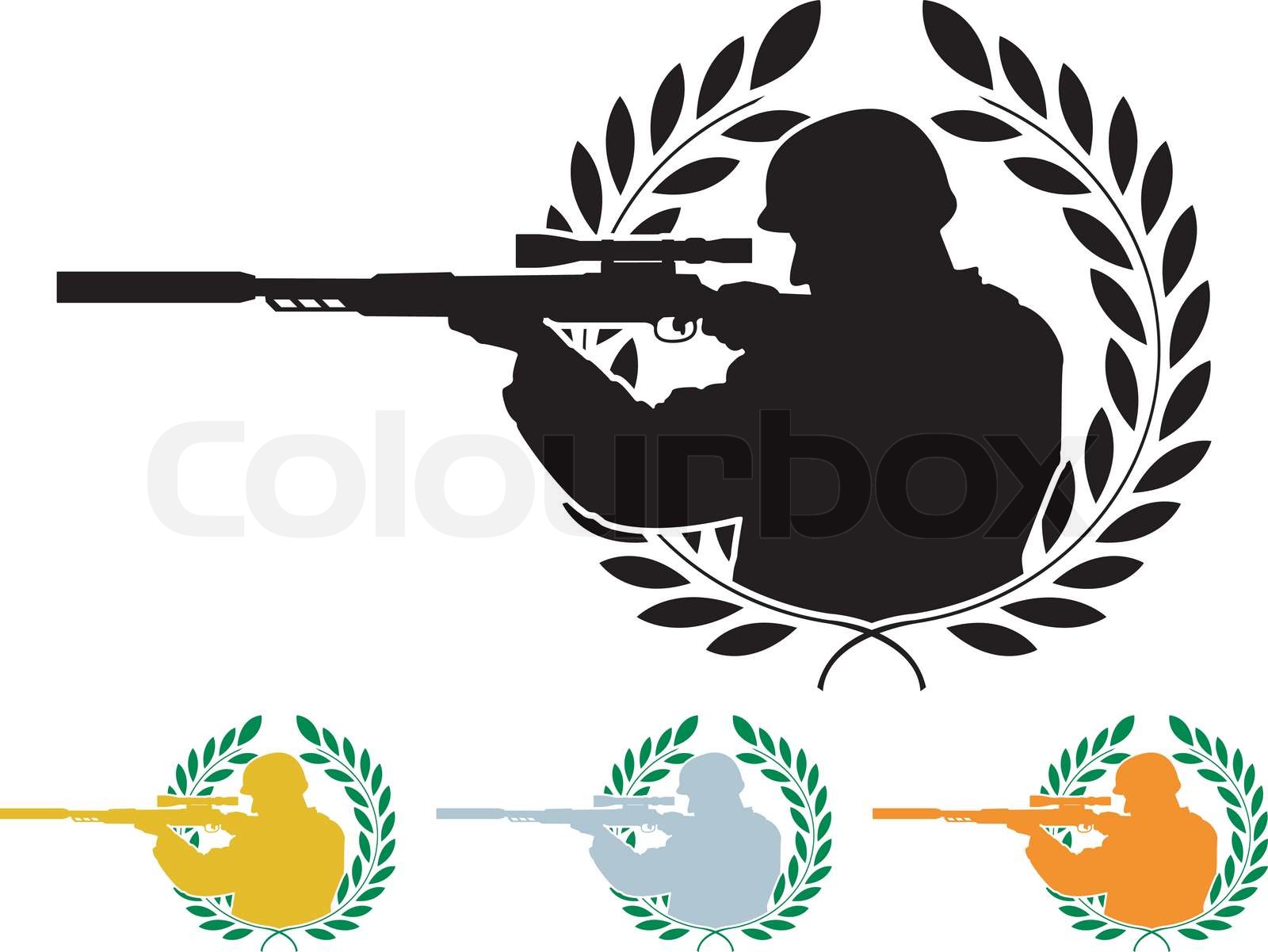 stencil of sniper. vector illustration | Stock vector | Colourbox